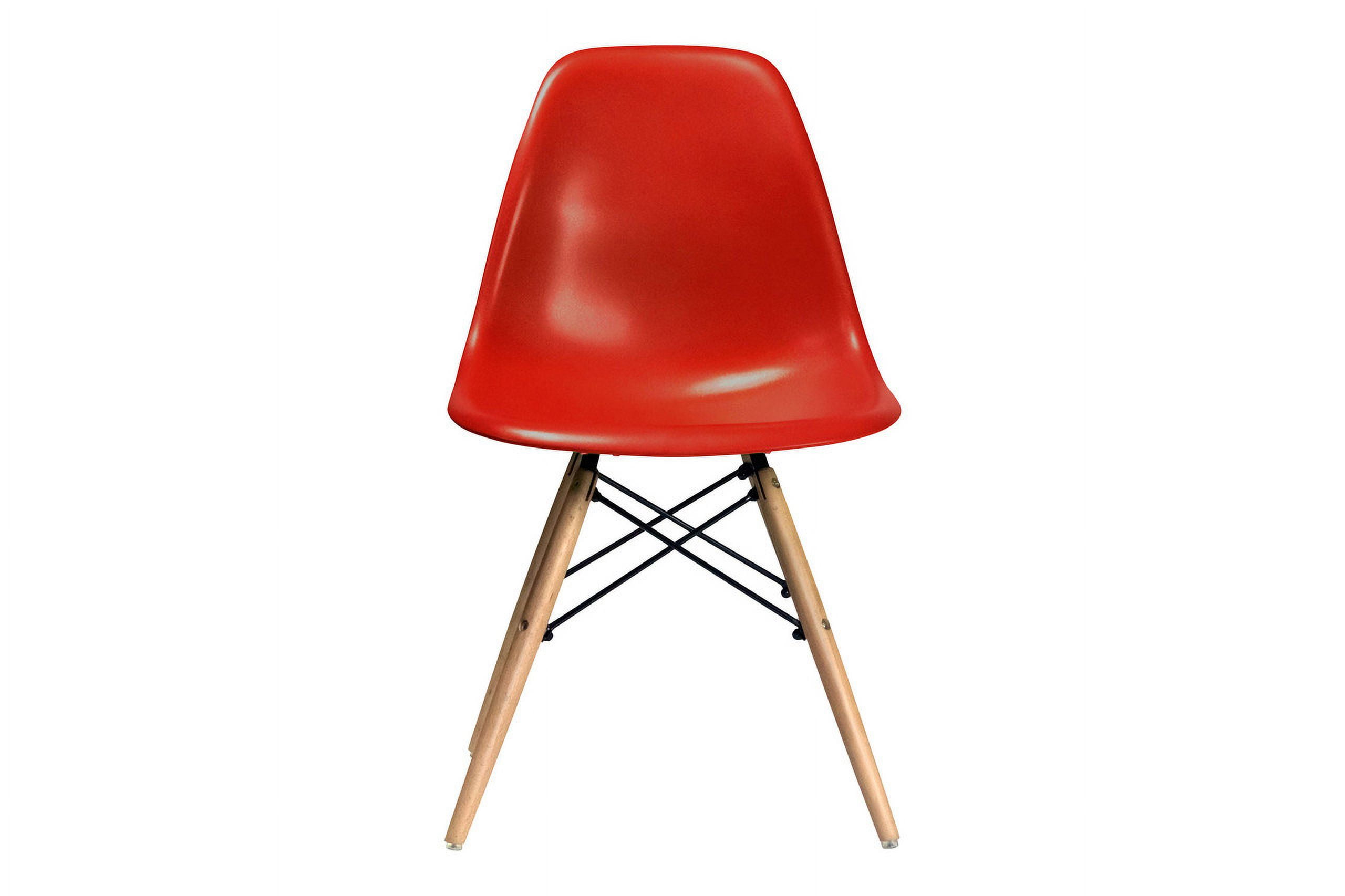 Inmod Molded Plastic Side Chair with Wood Legs (Set of 2) - Walmart.com