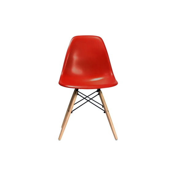 Inmod Molded Plastic Side Chair with Wood Legs (Set of 2) - Walmart.com