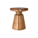 Inmod Willa Wood Side Table, Walnut Acacia Top, Gold Iron Base, Minimalist Accent Piece ...