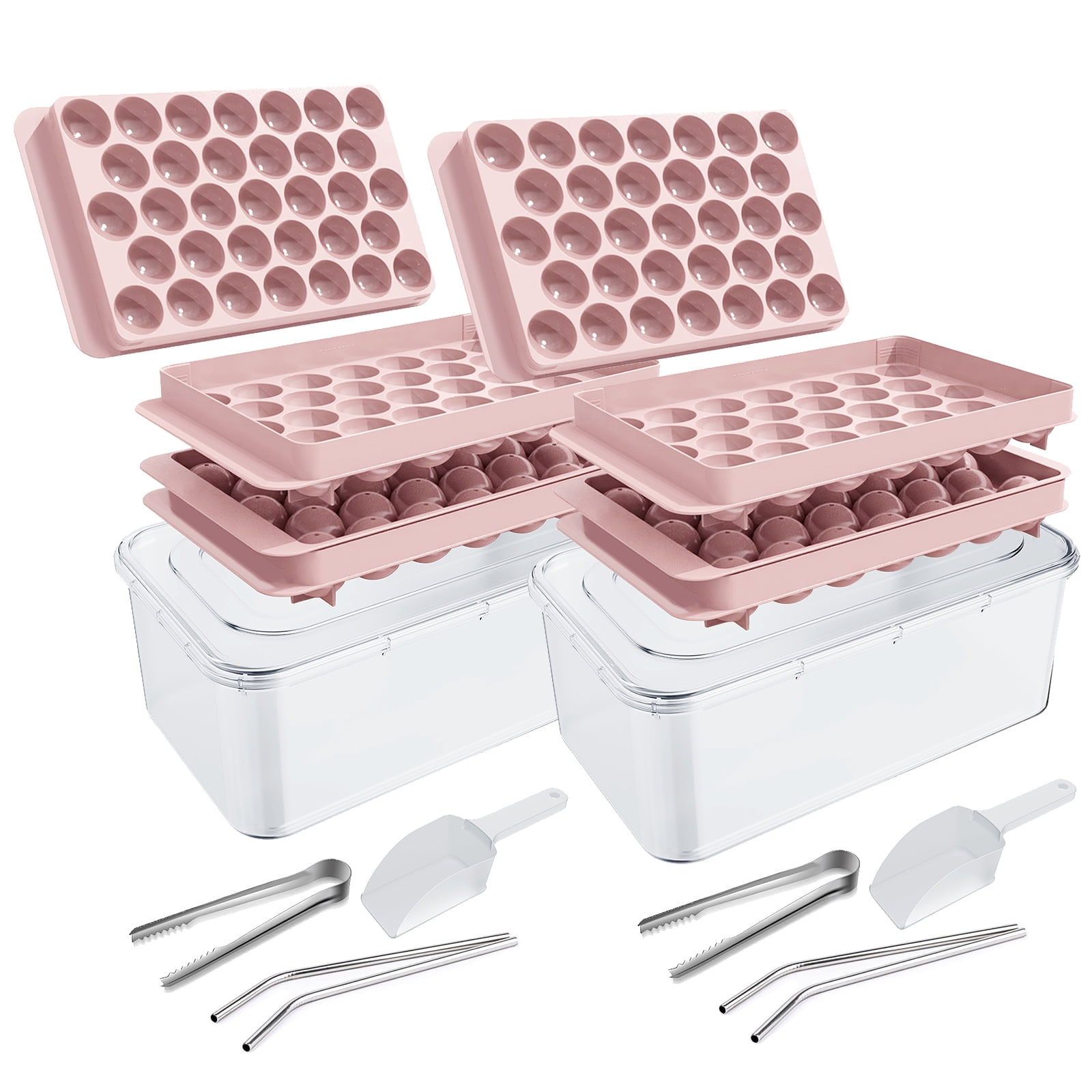 InnOrca Round Ice Cube Tray with Lid & Bin for Freezer, Ice Ball Maker ...
