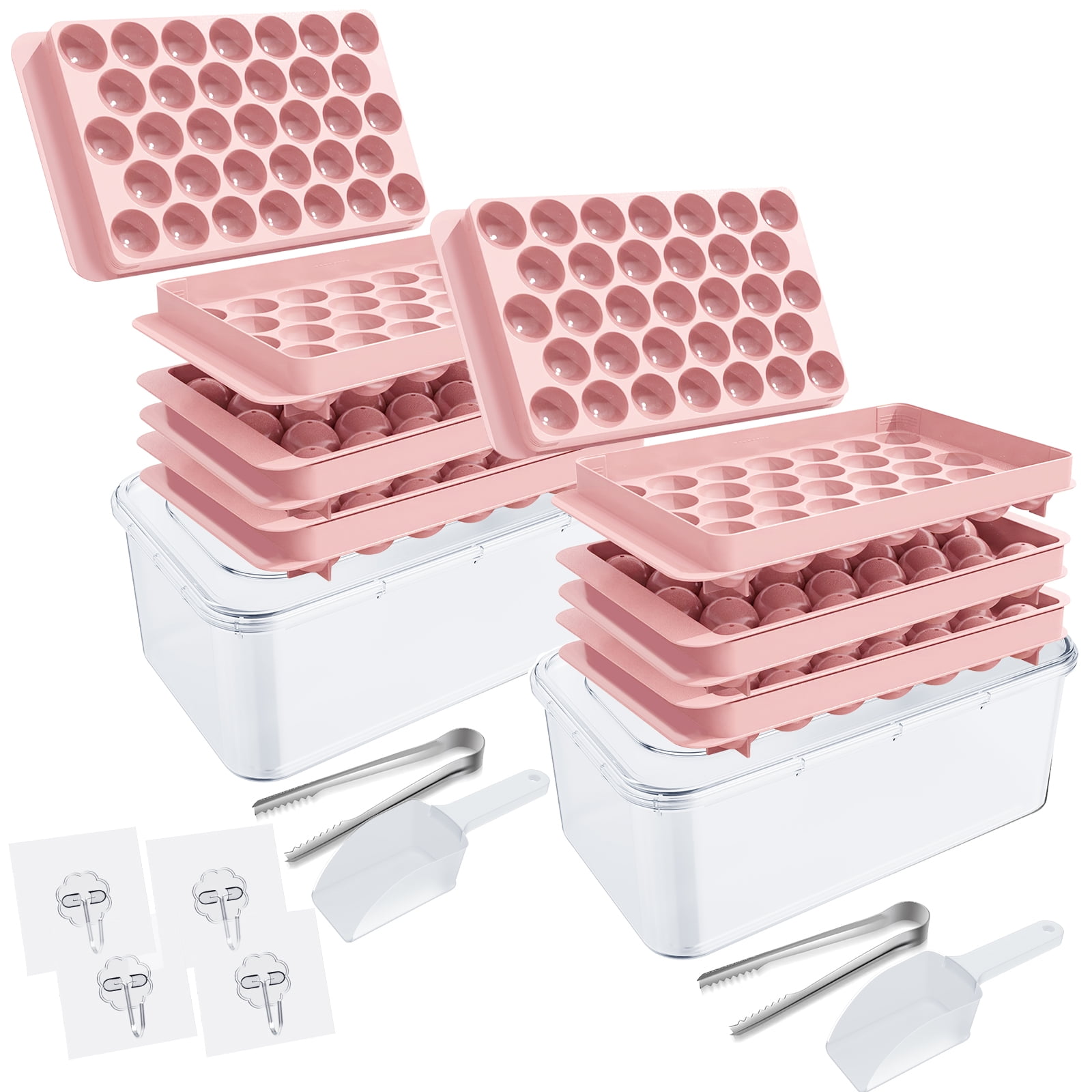 InnOrca Round Ice Cube Tray with Lid & Bin for Freezer, Ice Ball Maker ...
