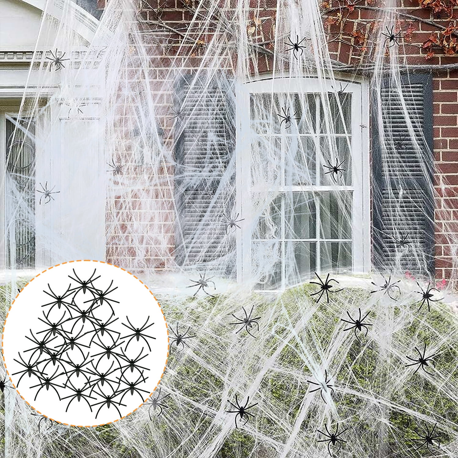 Innens 1000 sqft Halloween Spider Web Decorations Super Stretch Spider ...