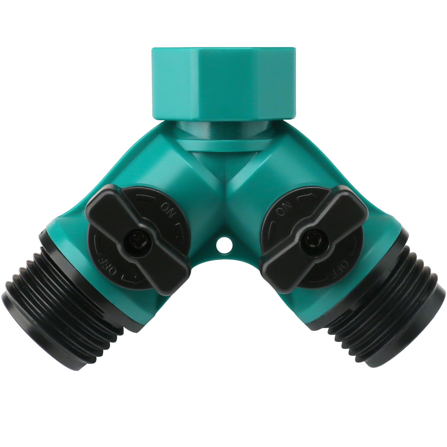 Innens 2Way Plastic Garden Water Hose Splitter 3/4" Faucet Double Connector for Outside (Green ...