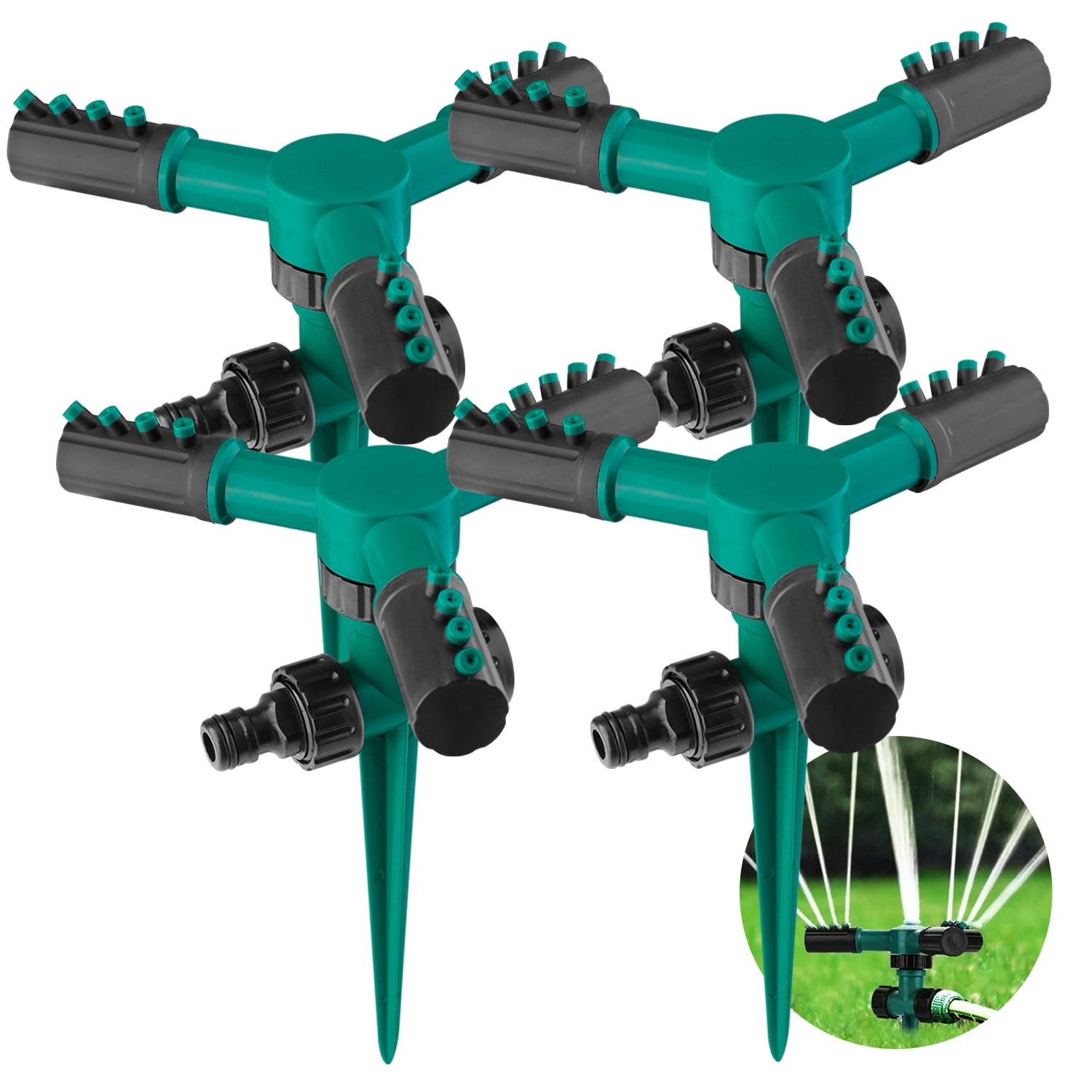 Innens 360° Rotating Lawn Sprinklers Garden Auto Grass Watering Spray ...