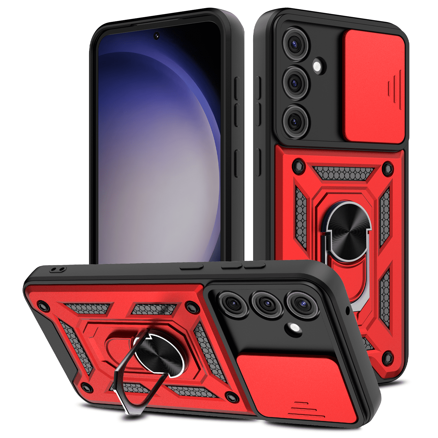 Innens For Samsung Galaxy S23 FE Case Slide Camera Ring Stand Cover/HD Screen Protector ...