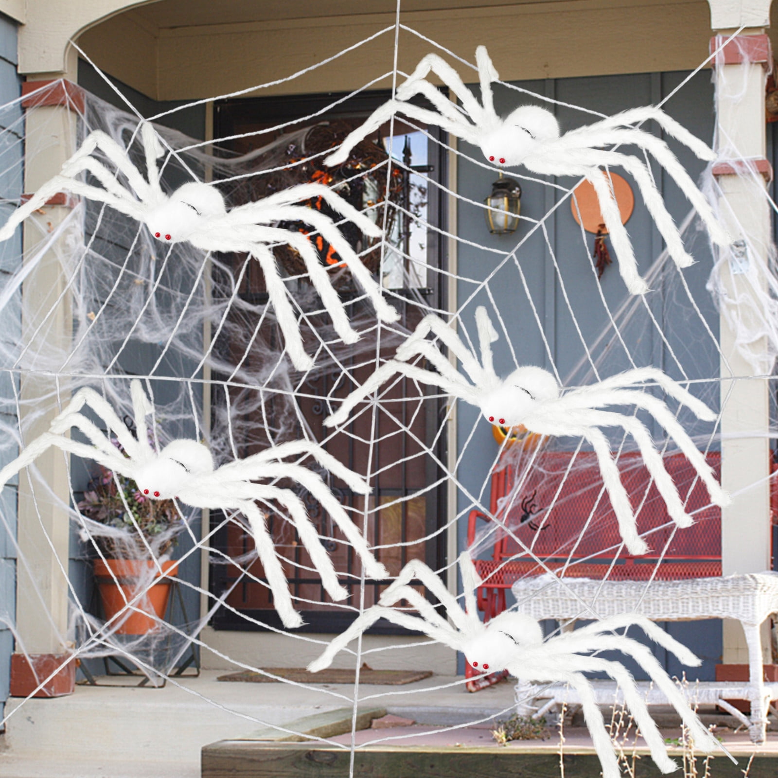 Innens Halloween Spider Web Decoration 11.8ft Giant Spider Web with 35 ...