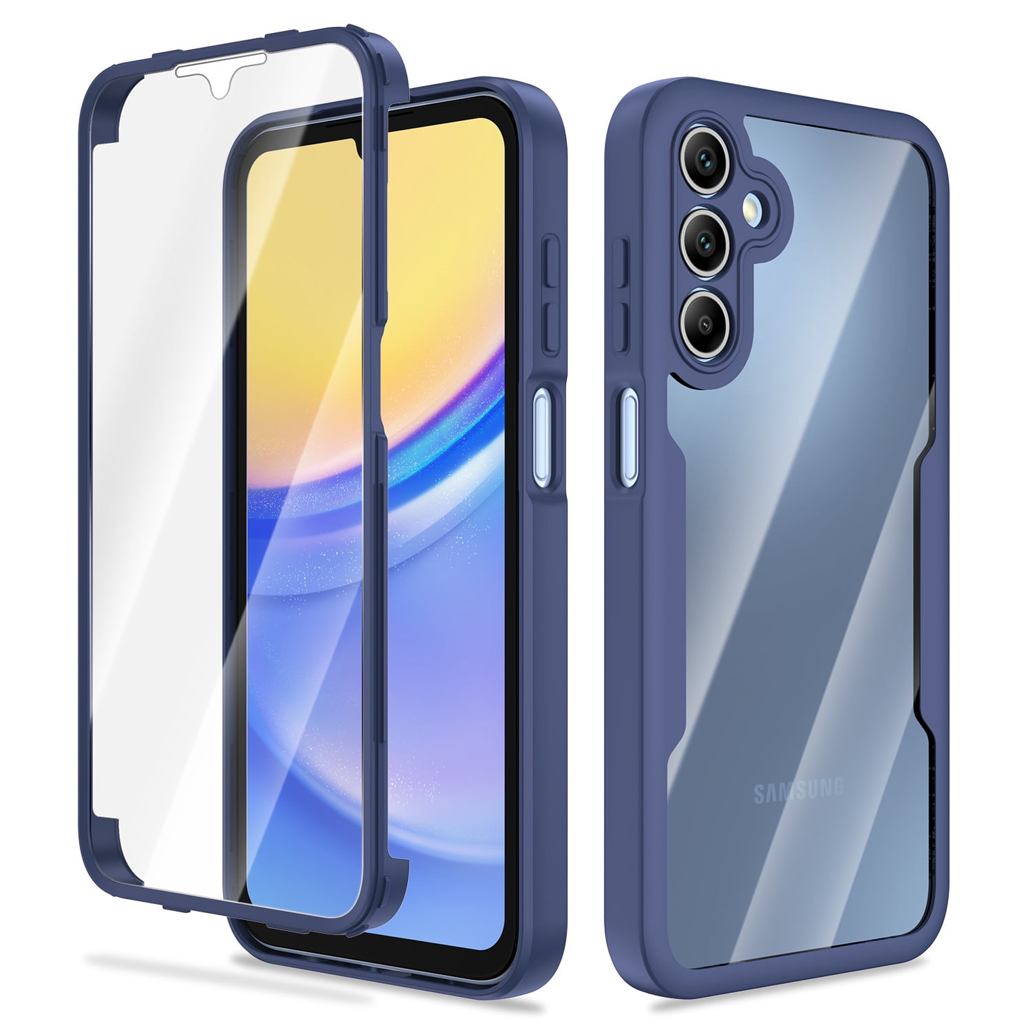 Innens Rugged Shockproof Phone Case with Wireless Charging for Samsung Galaxy A15 5G 6.5", Blue ...