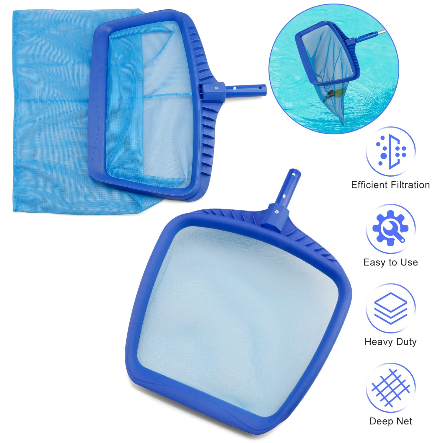 Innens Swimming Pool Net Leaf Rake Mesh Skimmer w/Telescopic Pole Pools ...