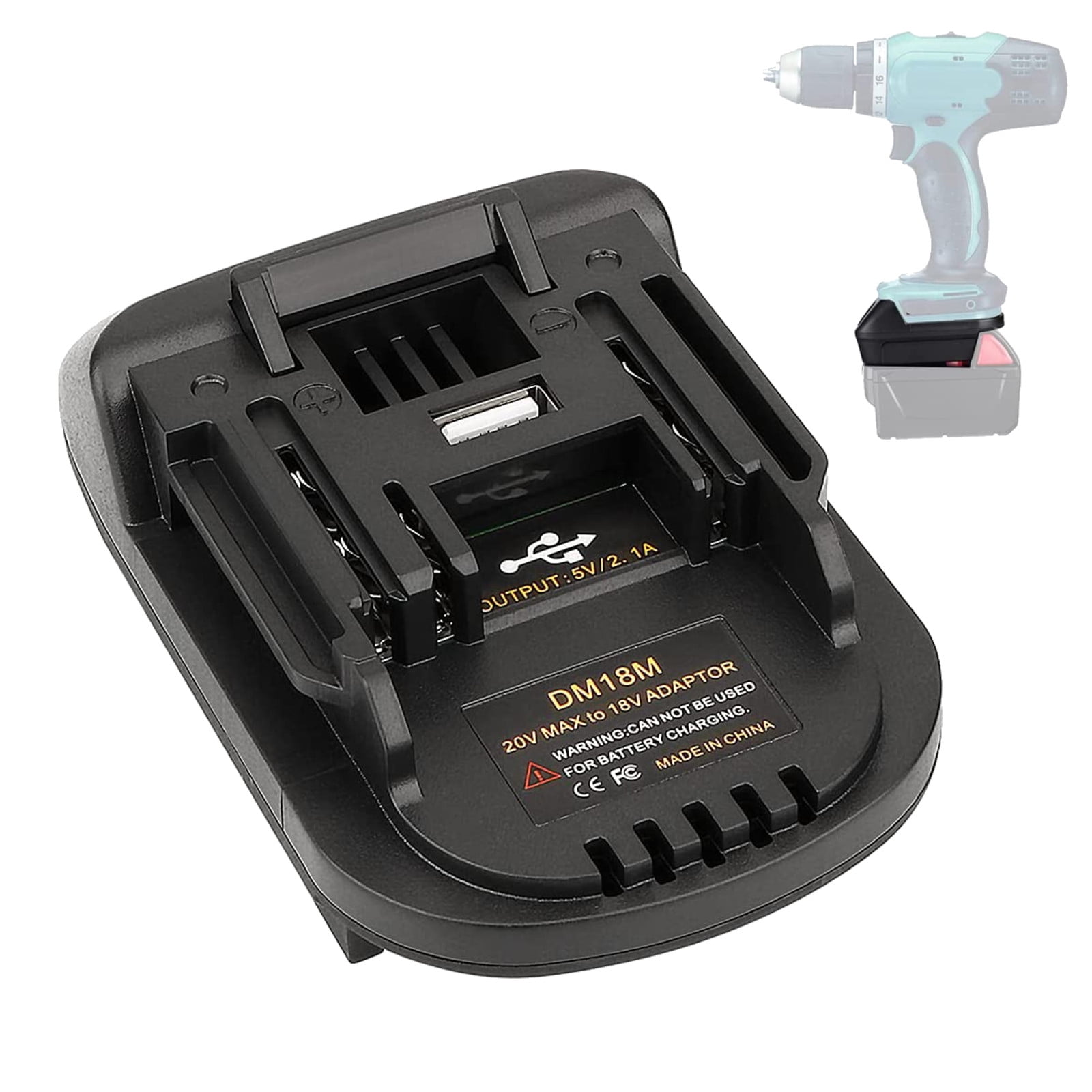 Innens USB Battery Adapter Converter for 20V DEWALT Milwaukee M18 ...