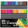 Innens Watercolor Brush Dual Tip Pens Brush Tip Water Soluble Marker ...