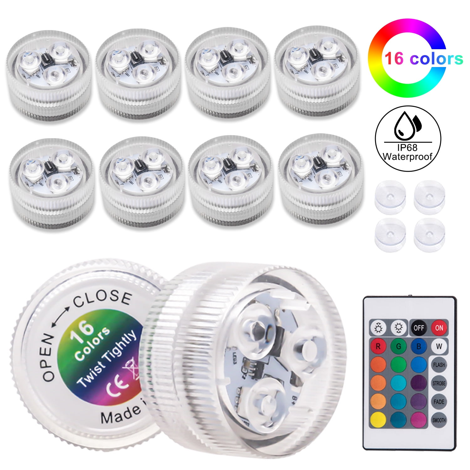 Innens Waterproof Underwater Led Lights w/Remote Swimming Pool Fountain ...