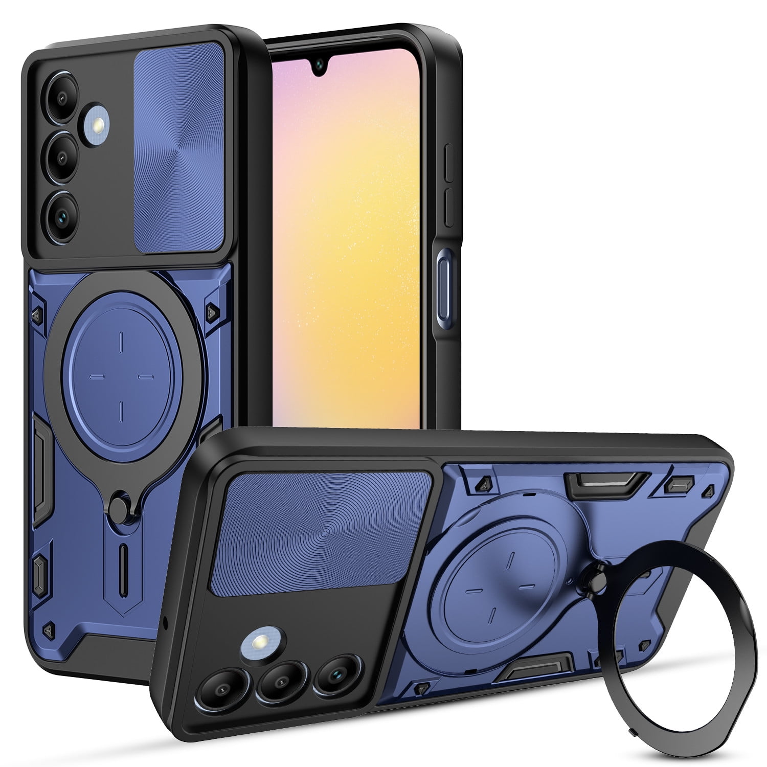 Innens for Samsung Galaxy A15/A25/A55 5G 6.5inch Car Magnetic Stand Case Rugged Cover, Blue ...