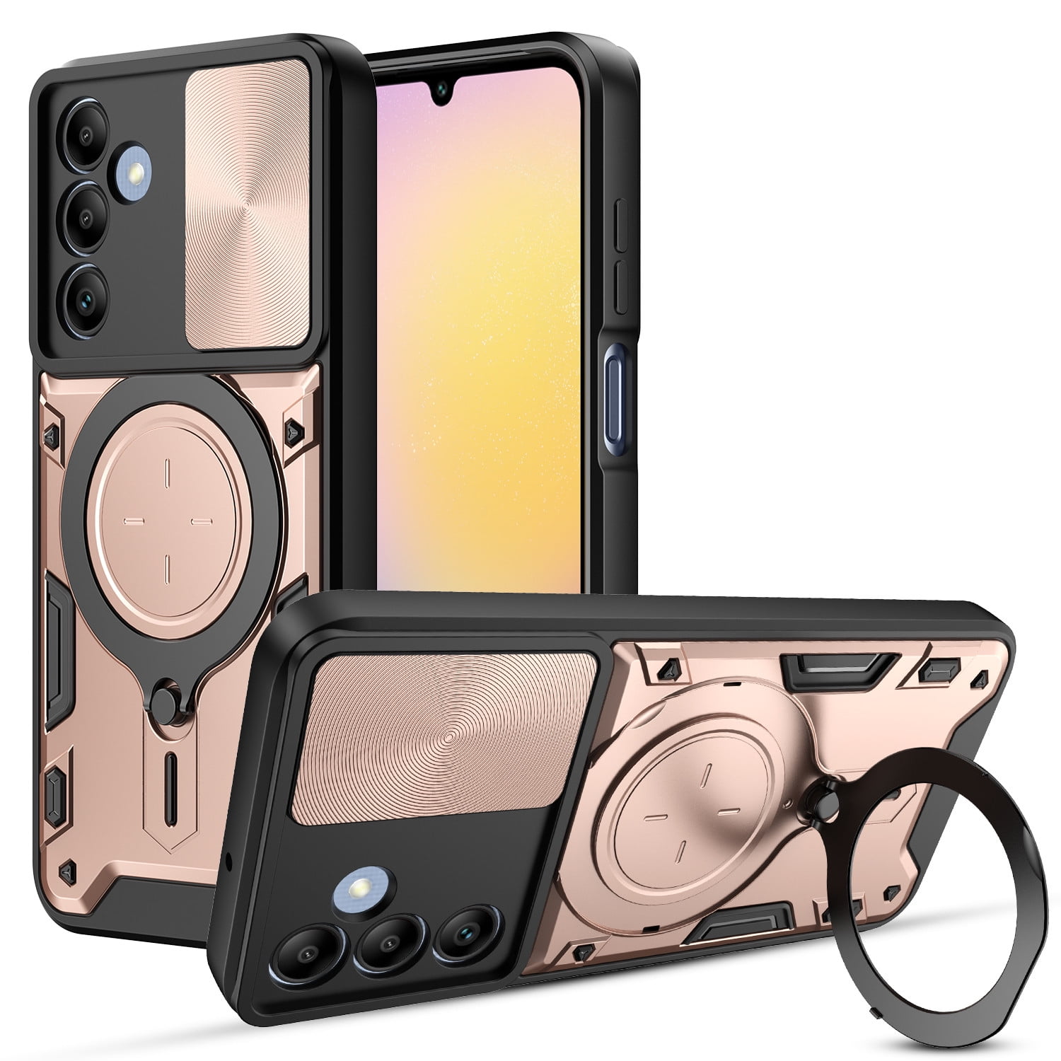 Innens for Samsung Galaxy A15/A25/A55 5G 6.5inch Car Magnetic Stand Case Rugged Cover, Pink ...