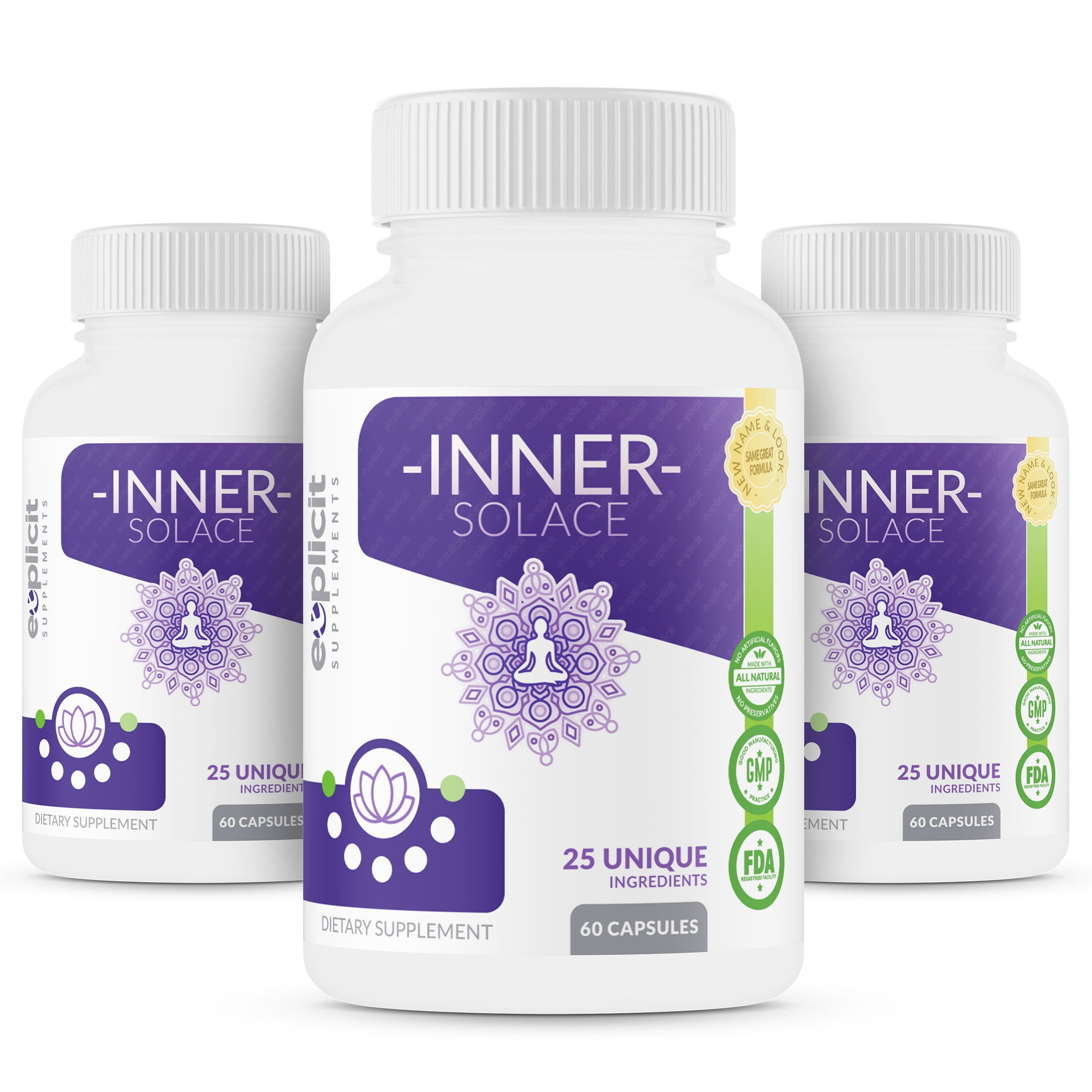 Inner Solace - Anxiety Relief Supplement – 3 Pack - Comprehensive ...