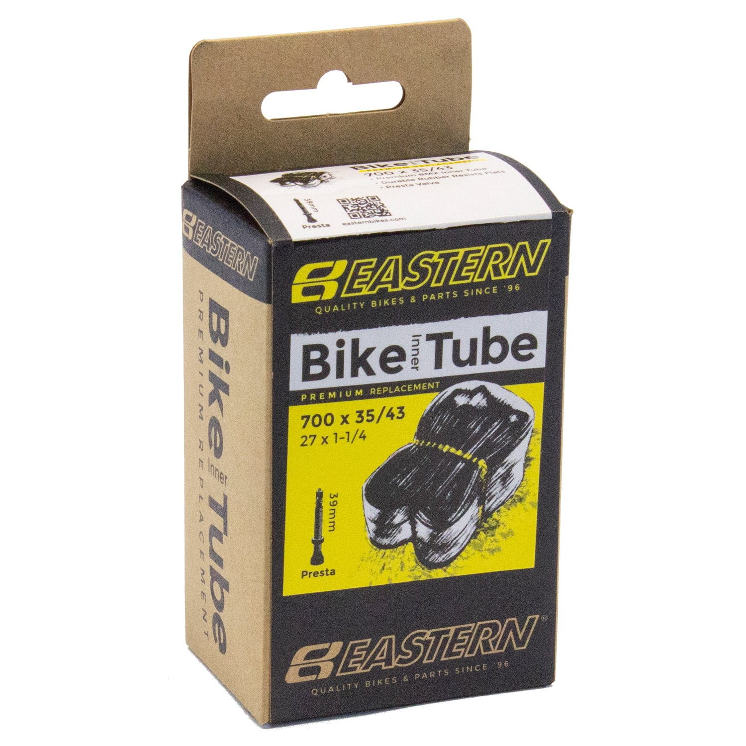 Inner Tube, 700x 35C/43C, Presta Valve 39mmL - Black - Walmart.com
