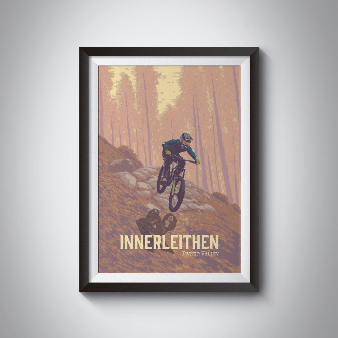 Innerleithen Mountain Biking Poster, Tweed Valley, Mtb Trail Centre ...