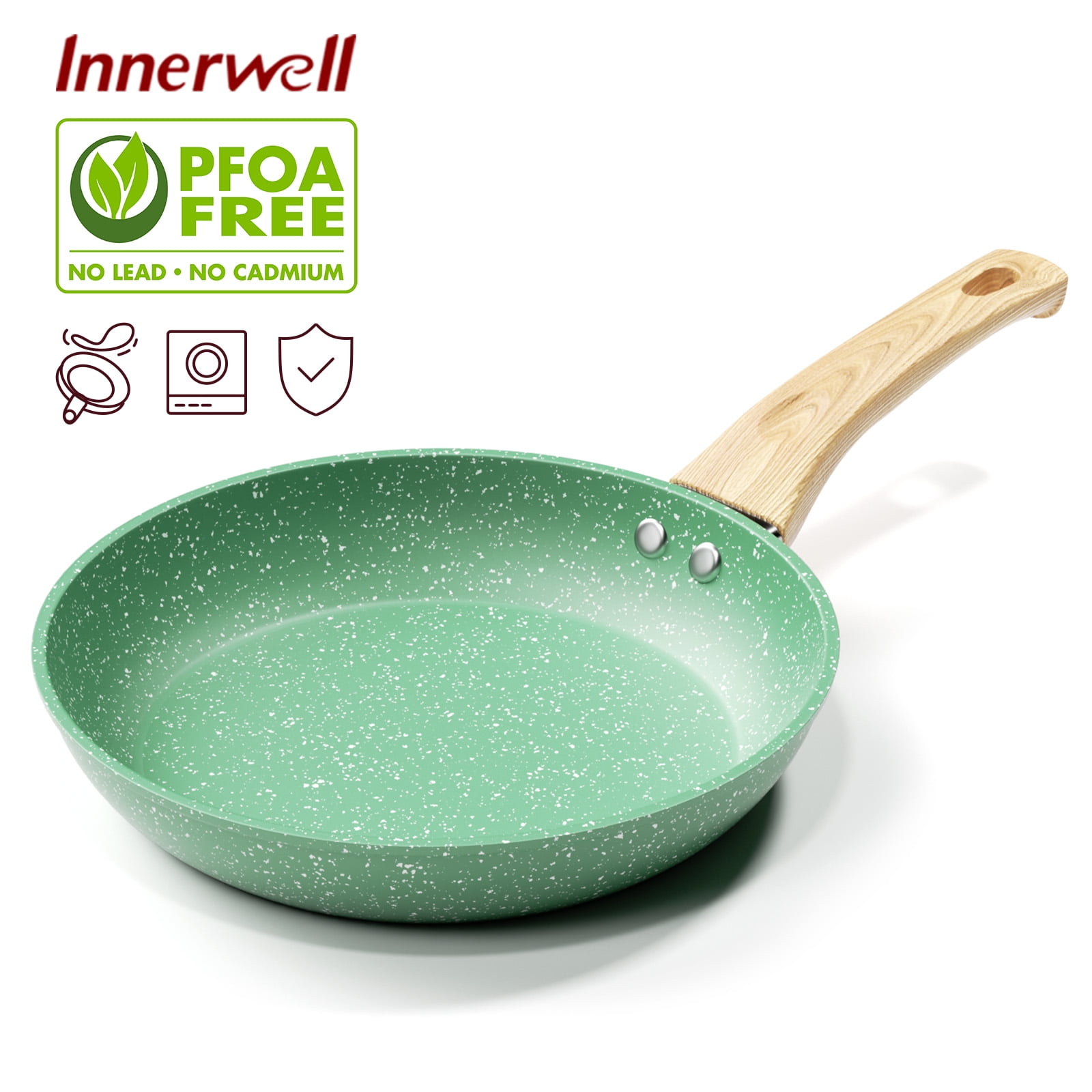 Innerwell 9.5 Inch Green Nonstick Frying Pan Toxin-Free Skillet ...