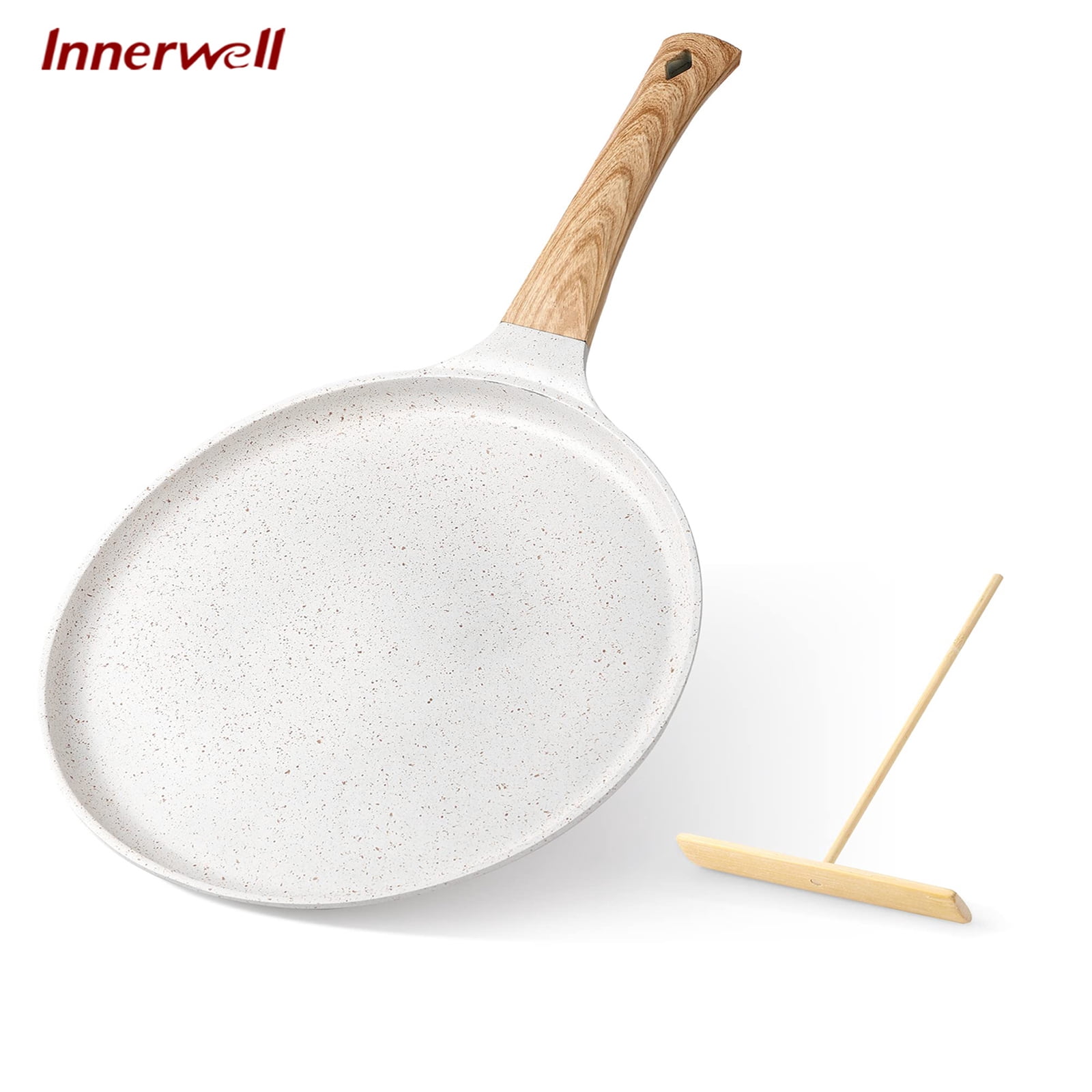 Innerwell 9.5inch Nonstick Crepe Pan Honeycomb Coating Flat Skillet ...