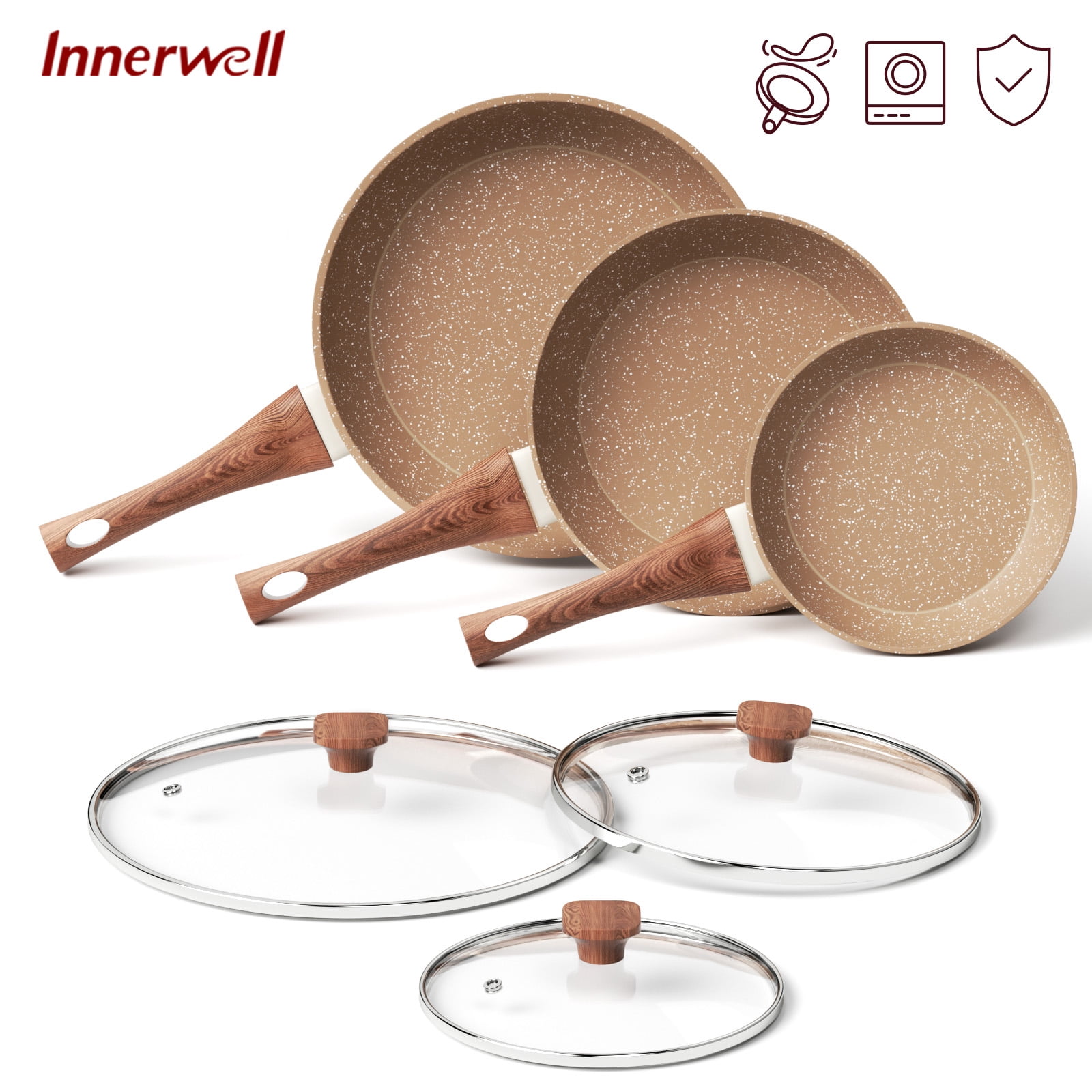 Innerwell Frying Pan Set Nonstick Cookware Set Frying Pans and Skillets ...