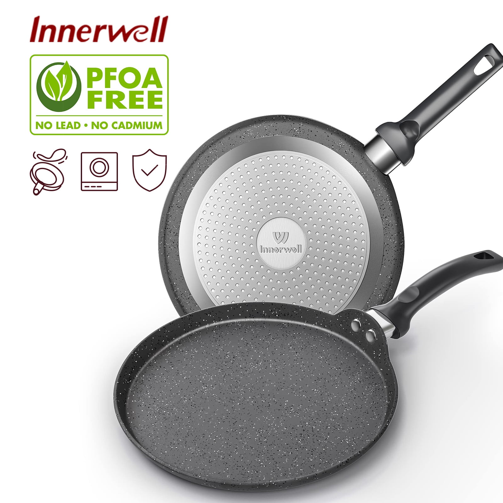 Save 32% • Innerwell Nonstick 11 Inch Crepe Pan Granite Coating Flat ...