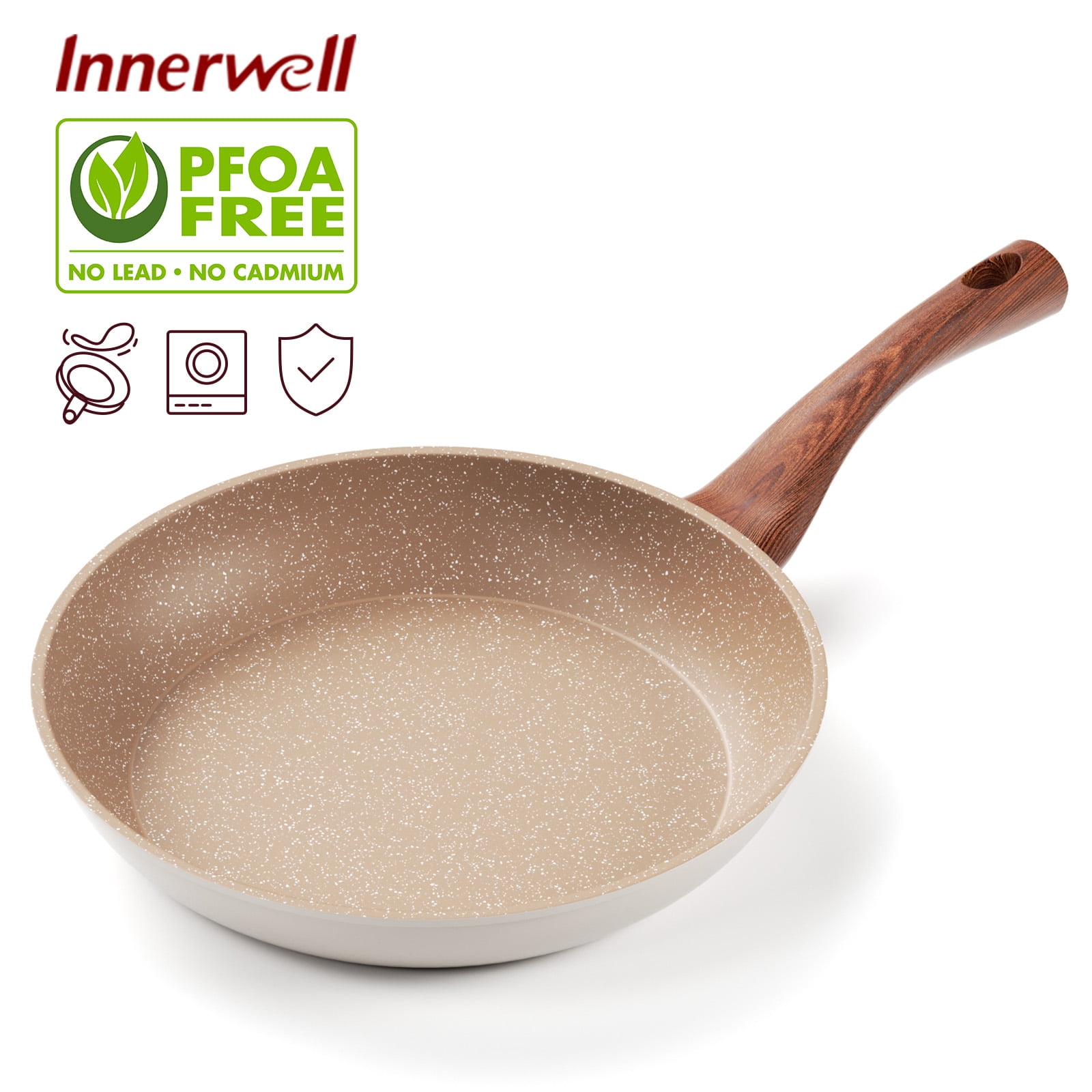 Innerwell 11 Inch Coffee Nonstick Frying Pan Toxin-Free Skillet ...