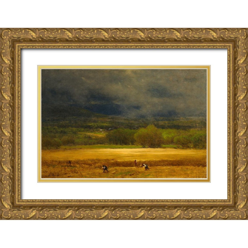 Inness, George 14x11 Gold Ornate Wood Framed with Double Matting Museum ...