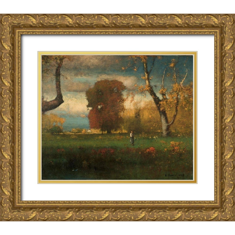 Inness, George 31x26 Gold Ornate Wood Framed with Double Matting Museum ...