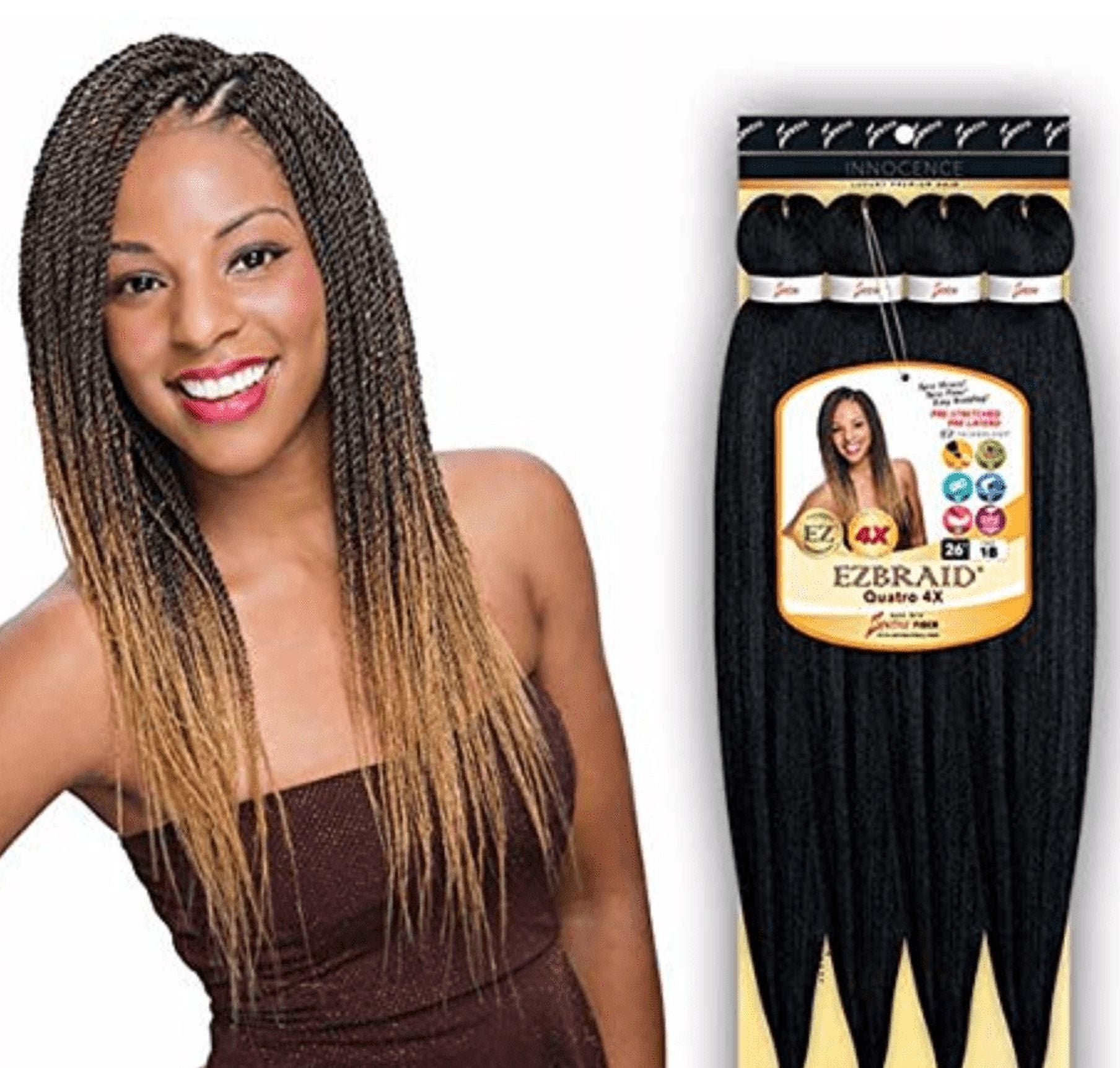 Innocence I&I EZ Braid Quatro 4X Pre-Stretched 26", 2 PACK, Color T1B ...
