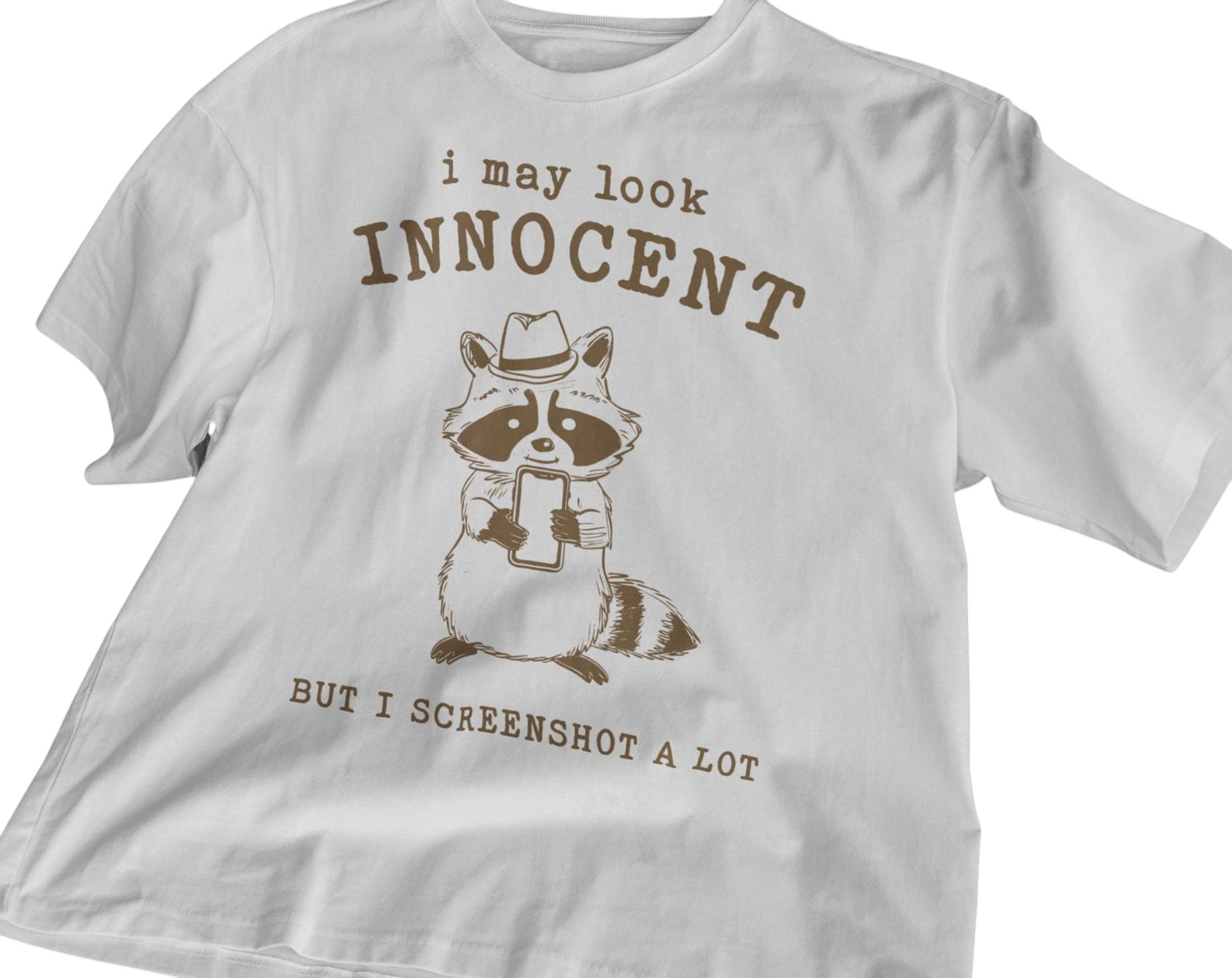 Innocent Raccoon T-Shirt, Retro Animal Tee, Meme Shirt, 90S Nostalgia T ...