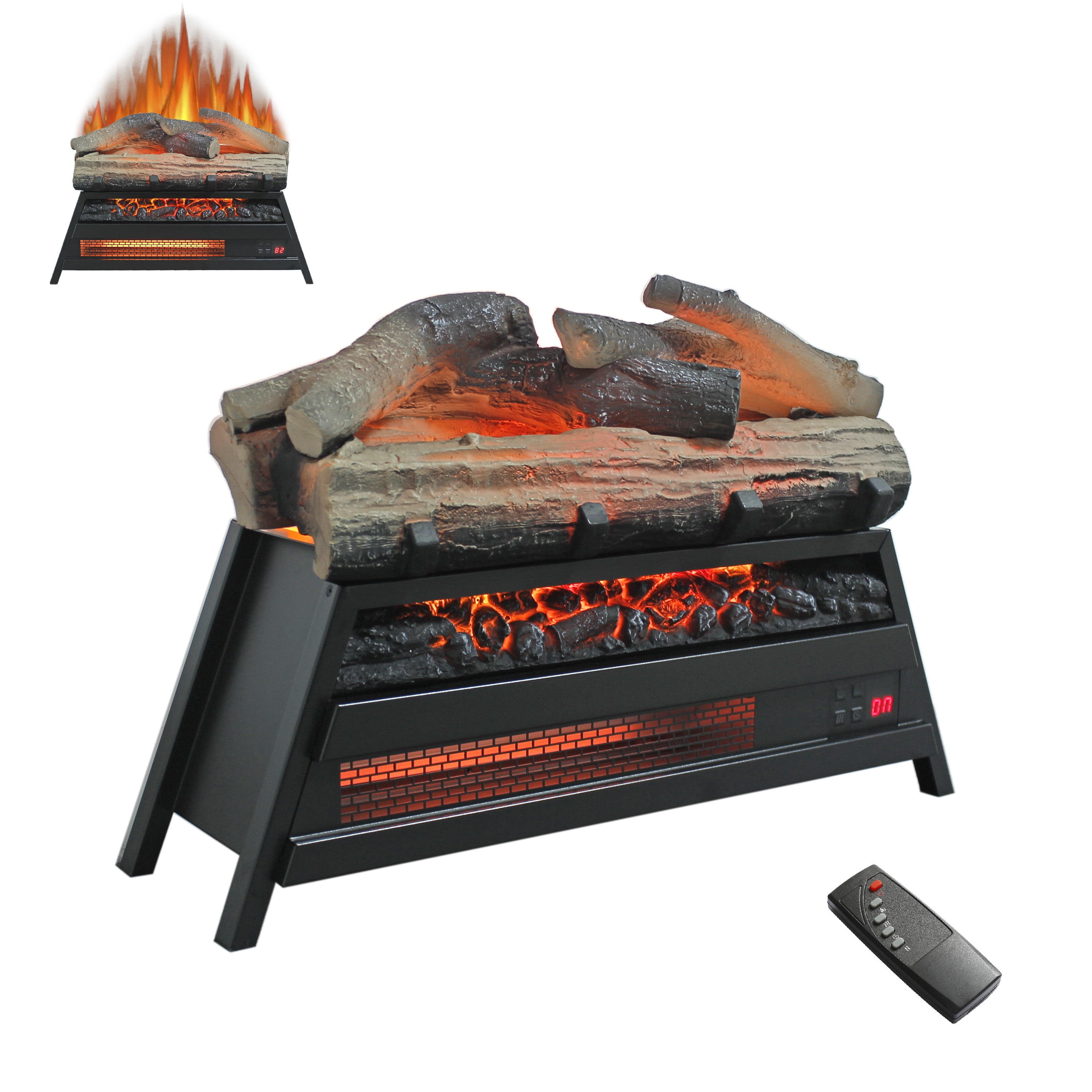 Innoflame 23" Electric Fireplace Log Set, Infrared Quartz Heater w ...