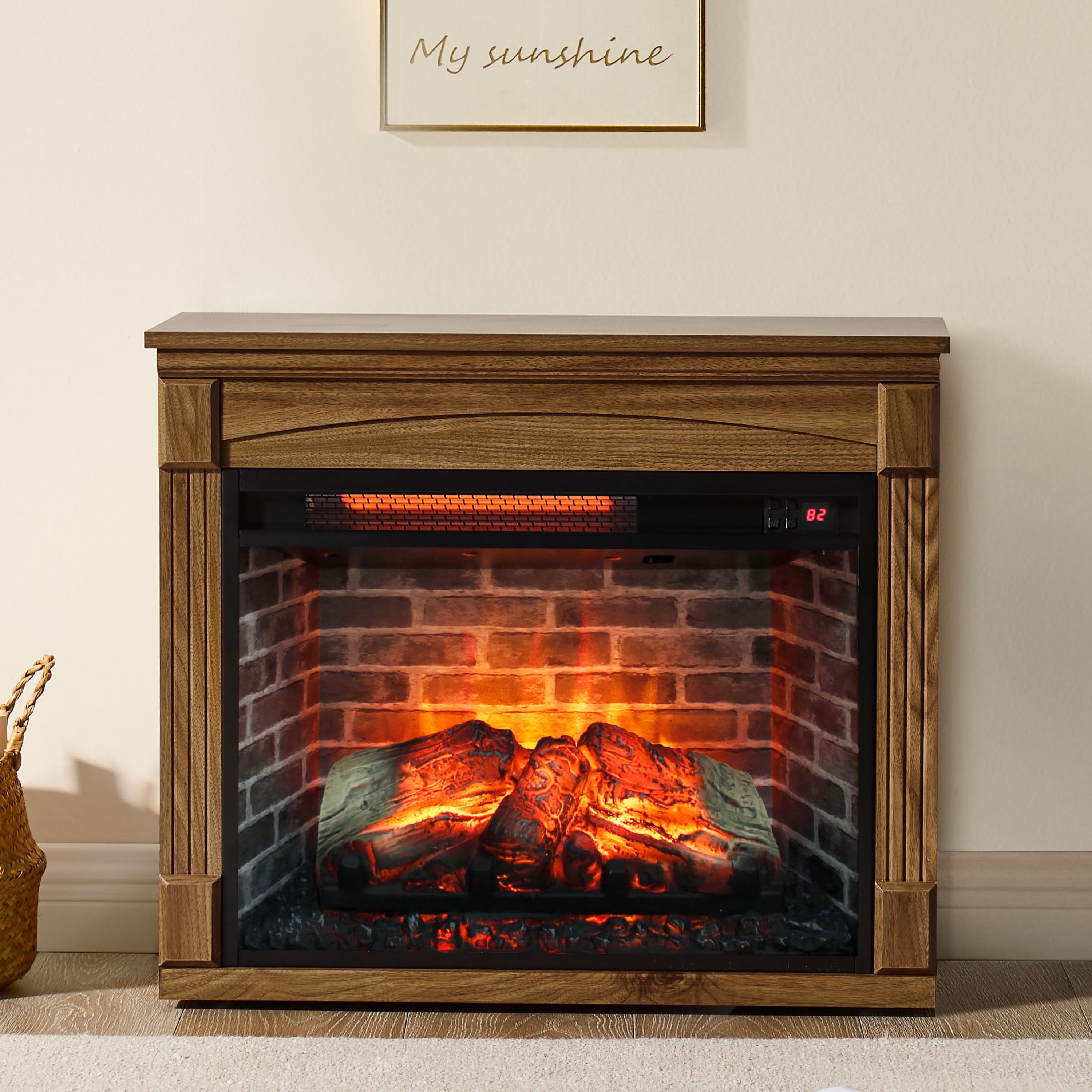 Innoflame 28" Electric Fireplace with Mantel - Infrared Quartz ...