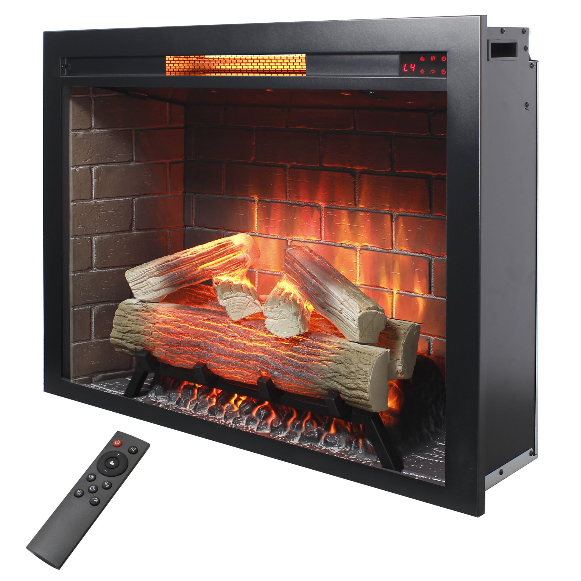 Innoflame 33" Electric Fireplace Insert with Fire Crackling Sound ...