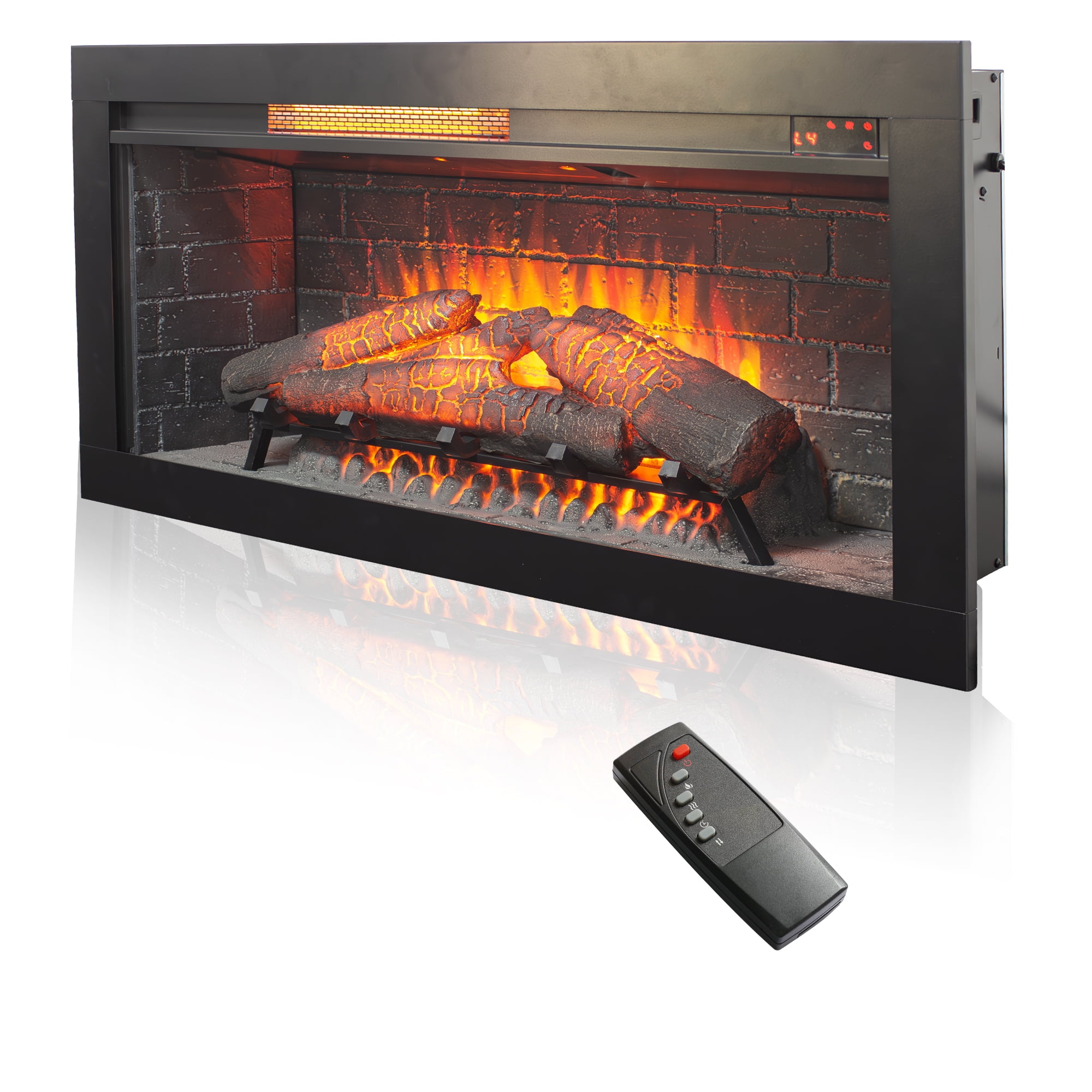 Innoflame 36" Electric Fireplace Insert, Adjustable Thermostat & Flame ...