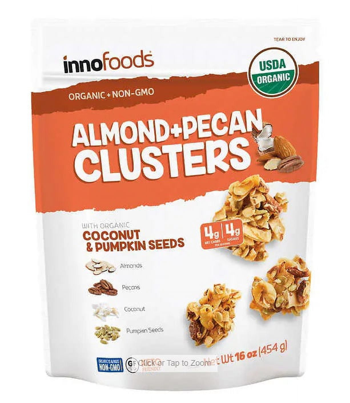 Innofoods 16 oz Gluten-Free, Non-Dairy Organic Coconut Keto Clusters ...