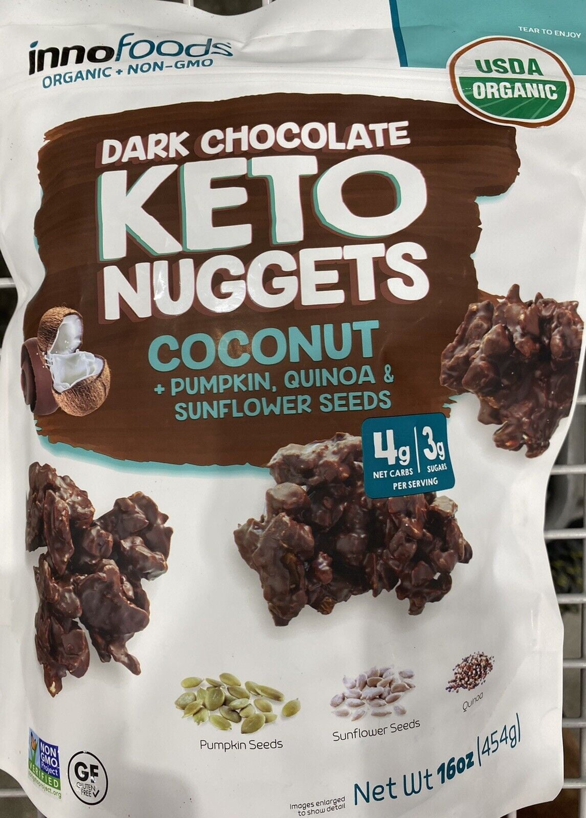 Innofoods Organic Coconut Nuggets in Dark Chocolate, 16 oz bag, Non-GMO ...