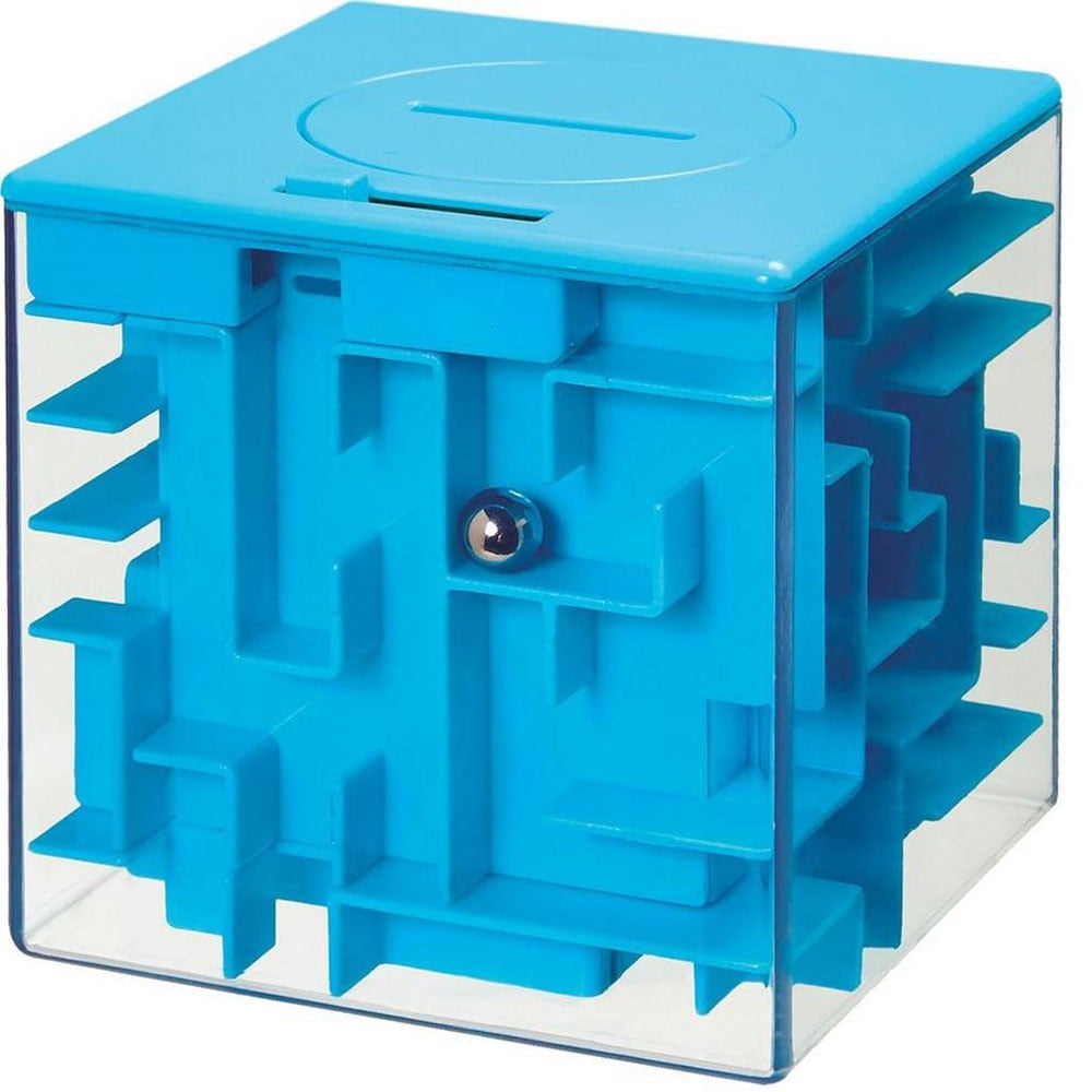 Innomi Blue Large 3" Money Maze Puzzle Box, Brain Teaser Toy, Cash Coin ...