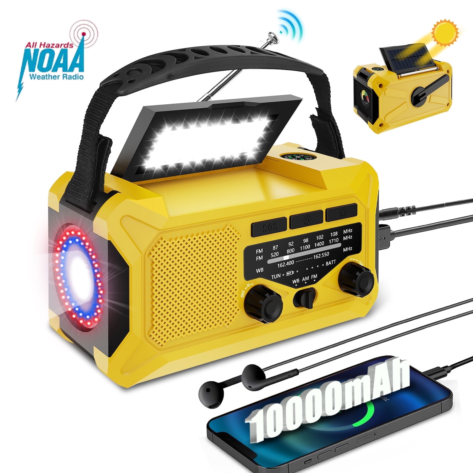 Innopower 10000mAh Hand Crank Radio,Emergency Radio,Solar Radio,NOAA/AM ...