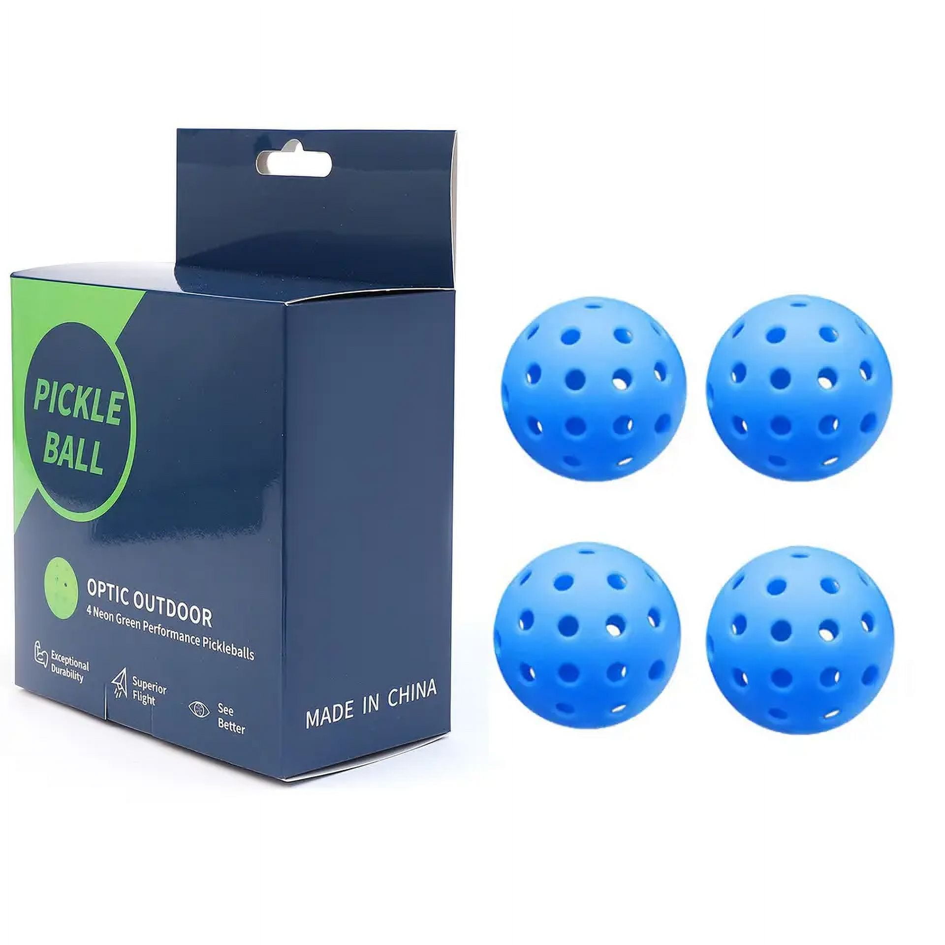Innotech 4 Pack 40-Hole Practice Pickleball Set for Outdoor and Indoor ...