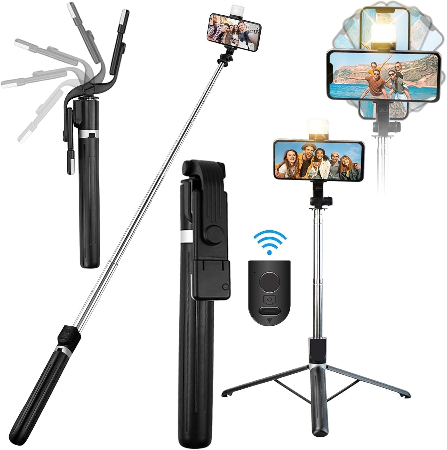 InnotechSC 67'' adjustable Selfie Stick Tripod Remote control with ...