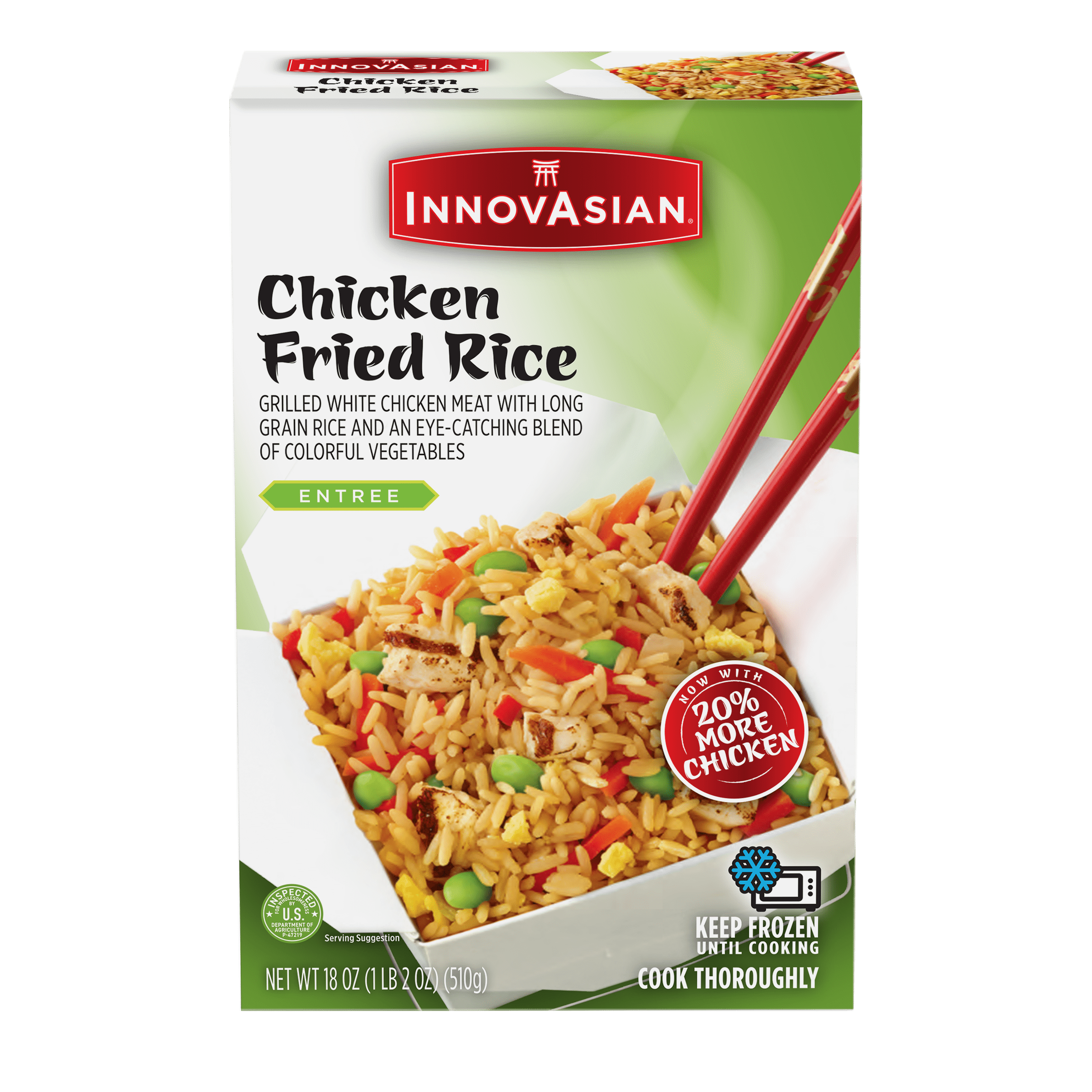 InnovAsian Cuisine Chicken Fried Rice 18 oz Frozen Meal with Grilled ...