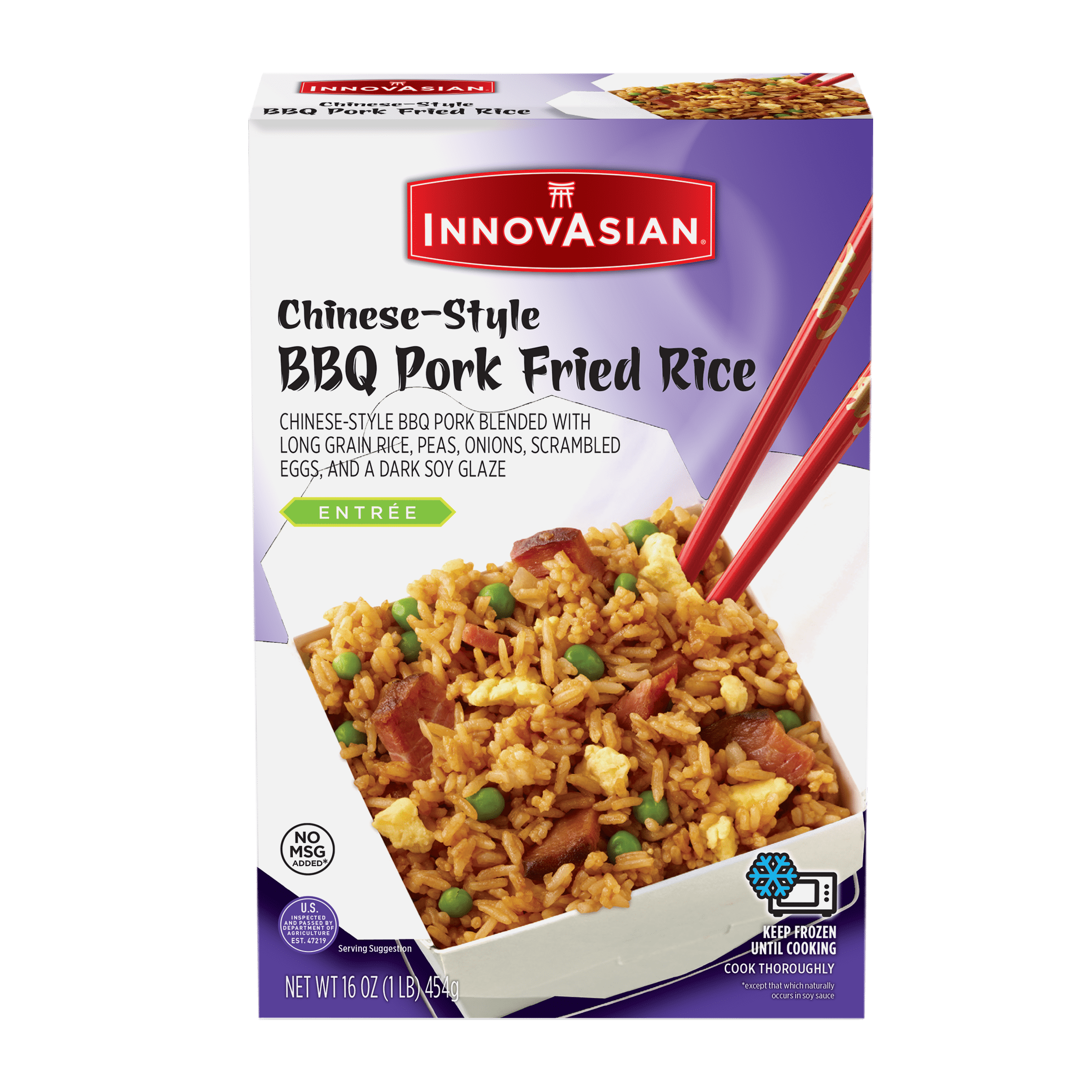 InnovAsian Cuisine Chinese-Style BBQ Pork Fried Rice 16 oz Frozen with ...