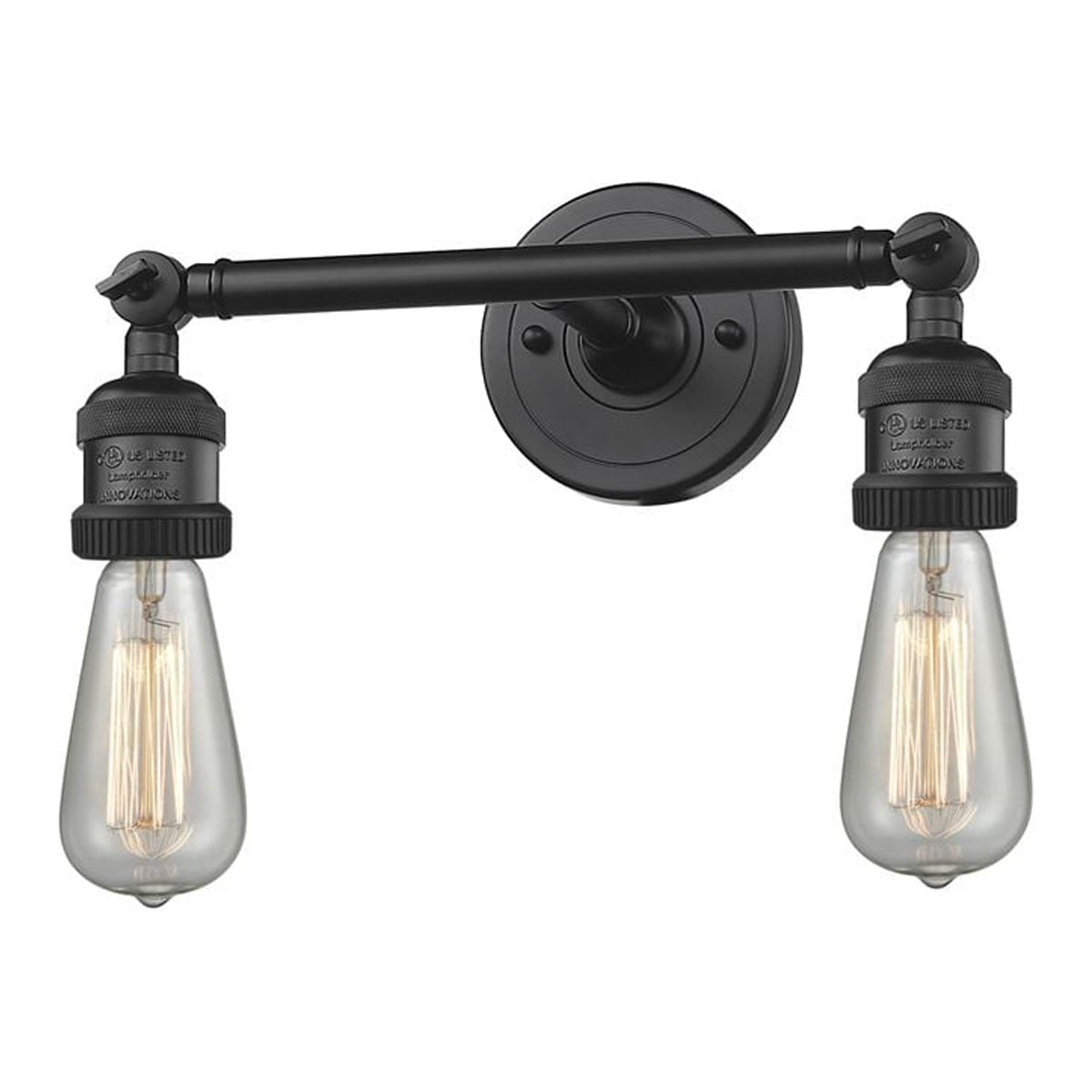 Innovations 2-LT Bare Bulb 11" Bathroom Fixture - Matte Black - 208-BK ...