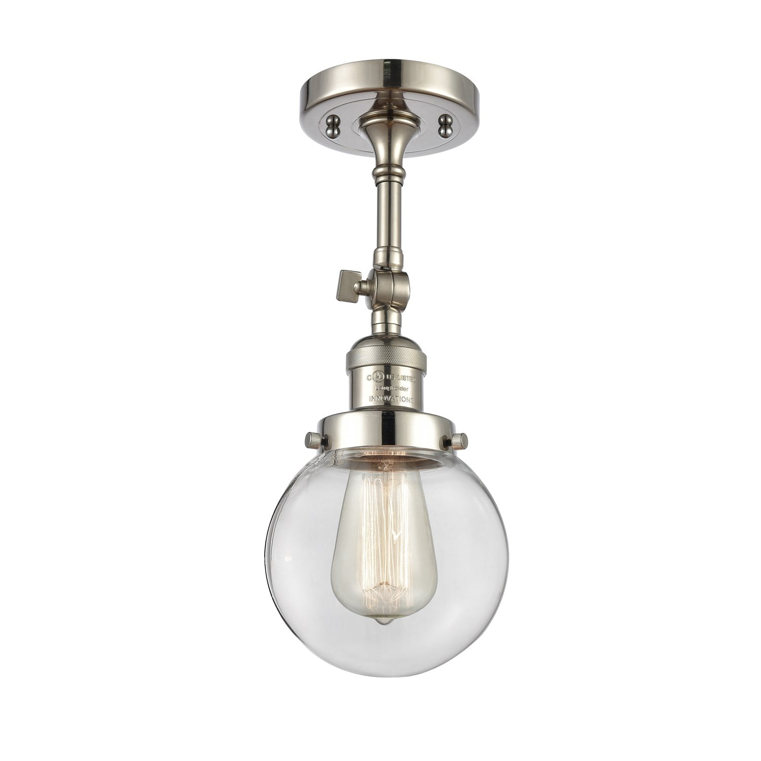 Innovations Lighting 201F-6 Beacon Beacon 1 Light 6" Wide Semi-Flush ...