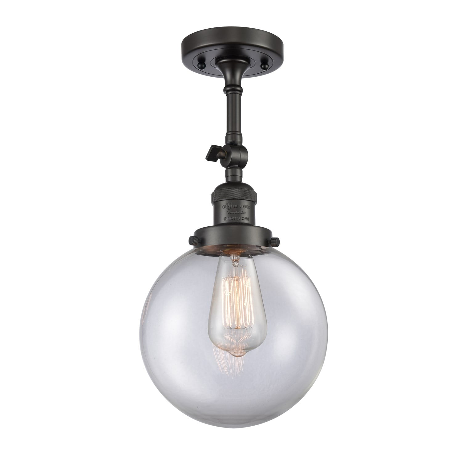 Innovations Lighting 201F-8 Beacon Beacon 1 Light 8" Wide Semi-Flush ...