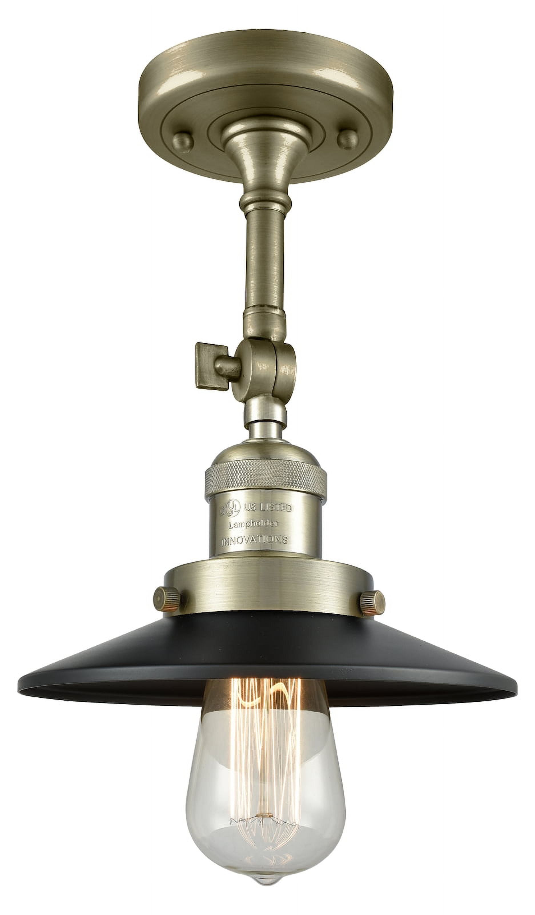 Innovations Lighting 201F Railroad Railroad 1 Light 8" Wide Semi-Flush ...