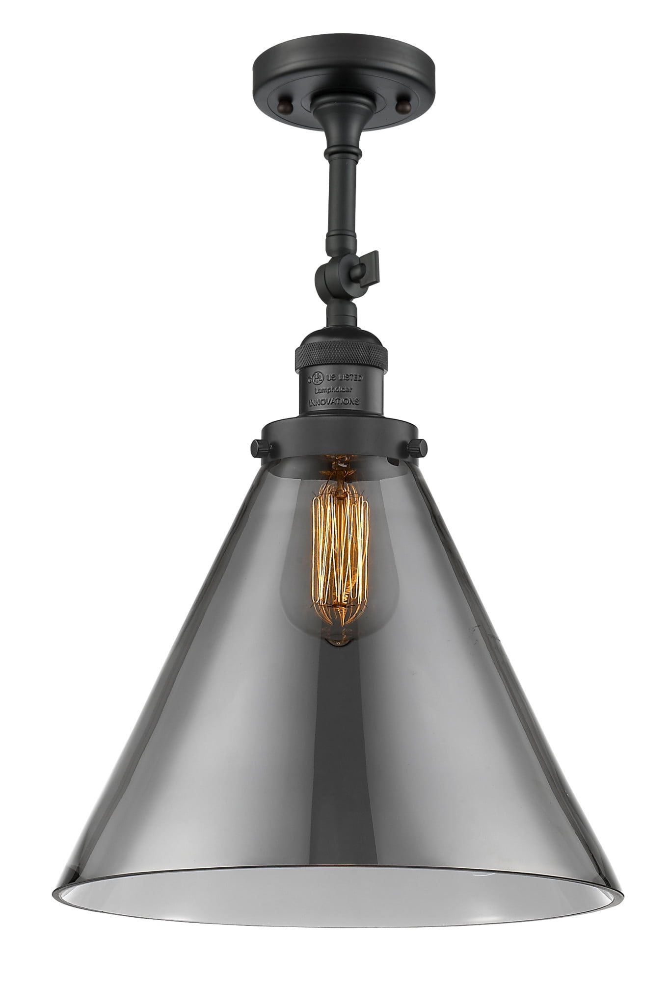Innovations Lighting 201F-BK-G43-L X-Large Cone 12" Wide Semi-Flush ...