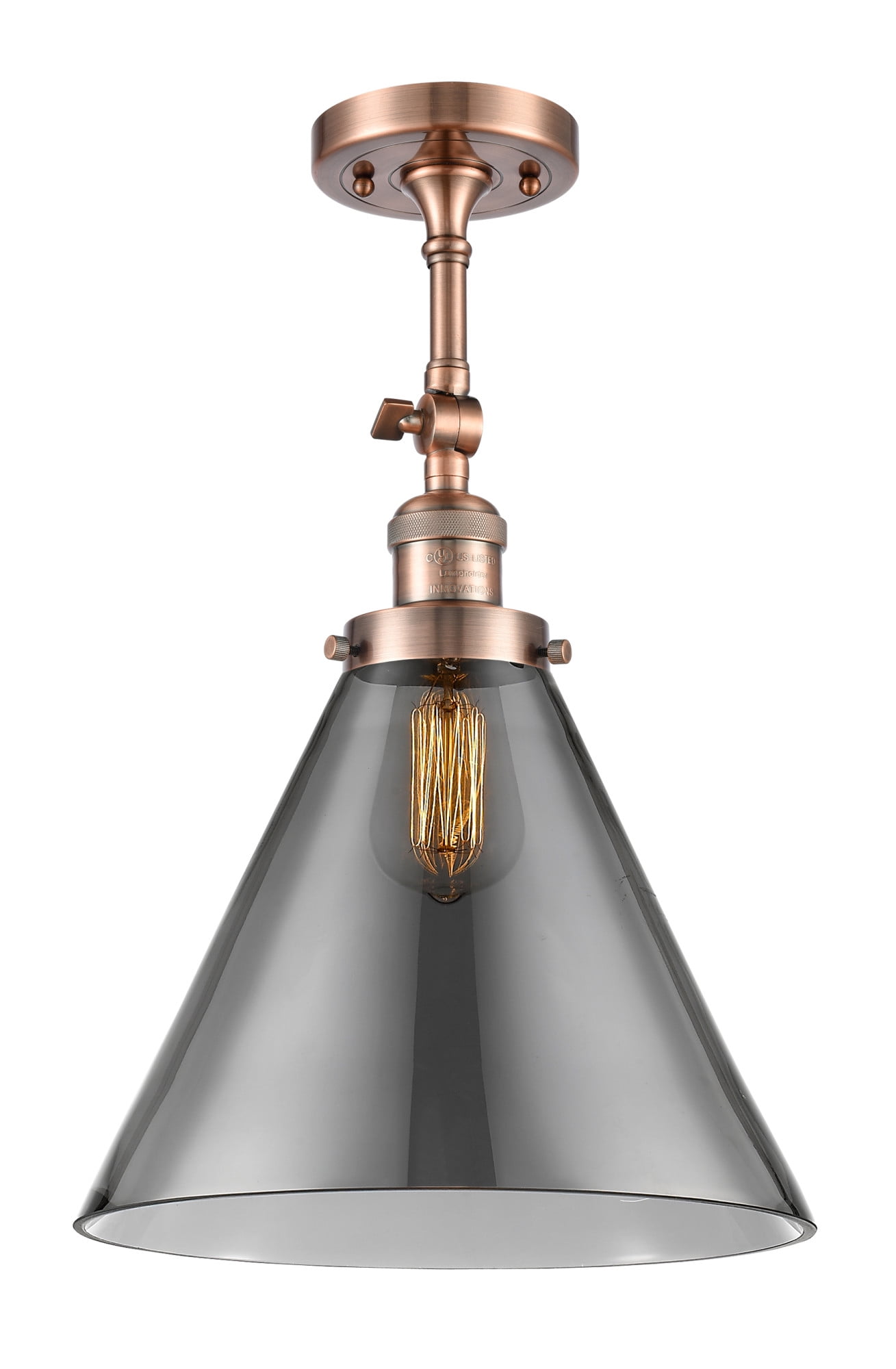 Innovations Lighting 201F-AC-G43-L X-Large Cone 12" Wide Semi-Flush ...