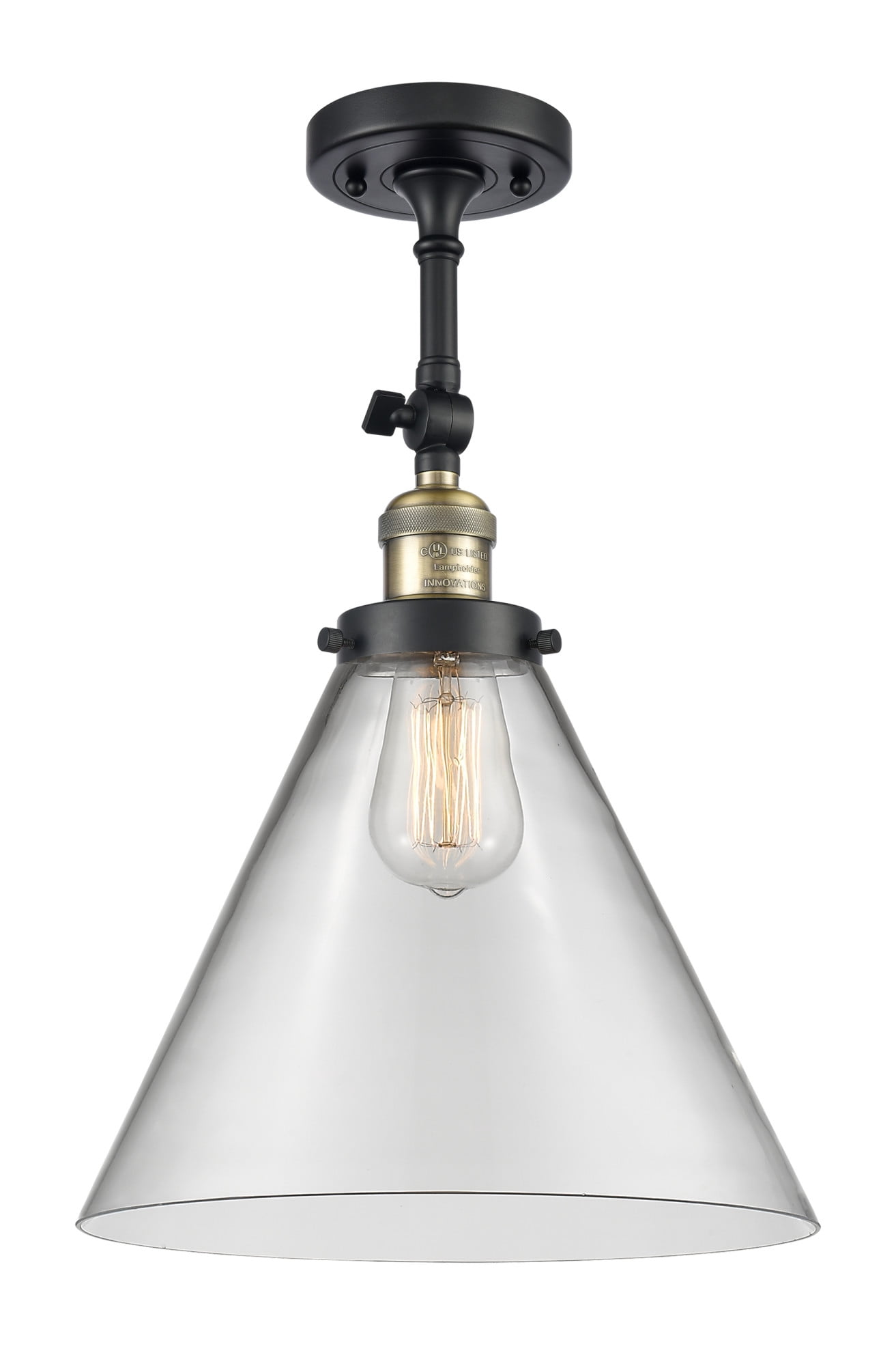 Innovations Lighting 201F-BAB-G42-L X-Large Cone 12" Wide Semi-Flush ...