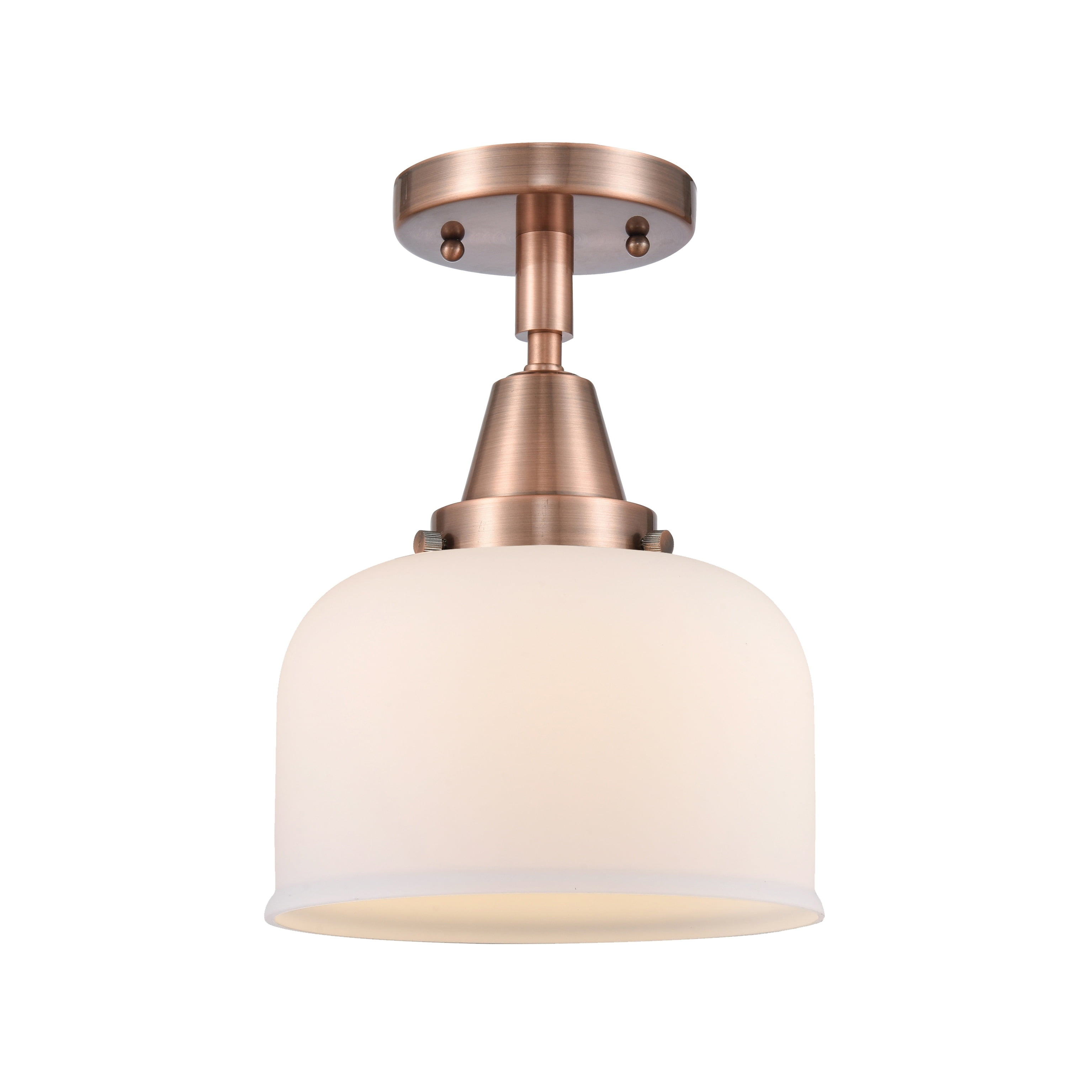 Innovations Lighting Caden Bell - 1 Light 8" Flush Mount Antique Copper ...