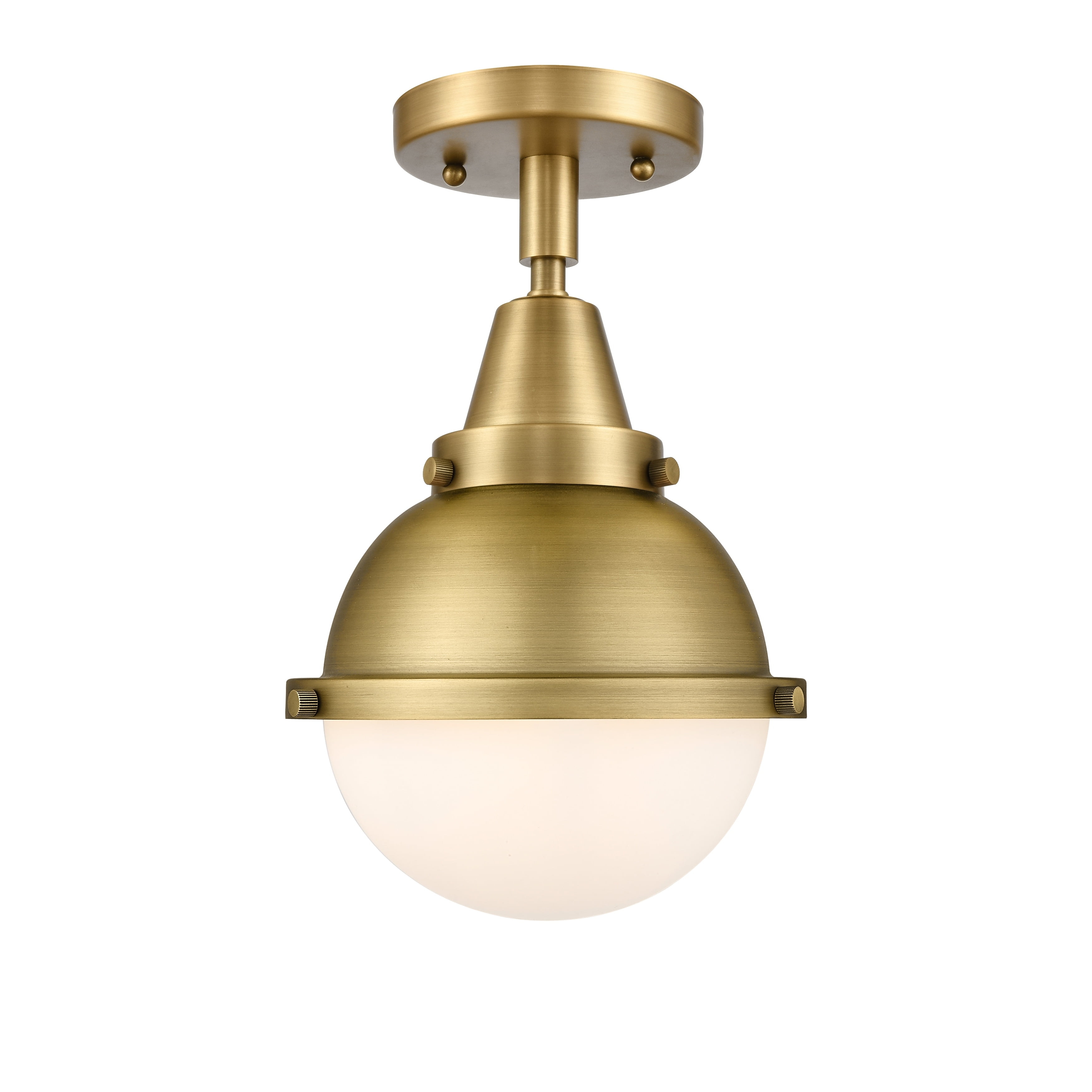 Innovations Lighting Caden Hampden - 1 Light 7" Flush Mount Brushed Brass/Matte White - Walmart.com